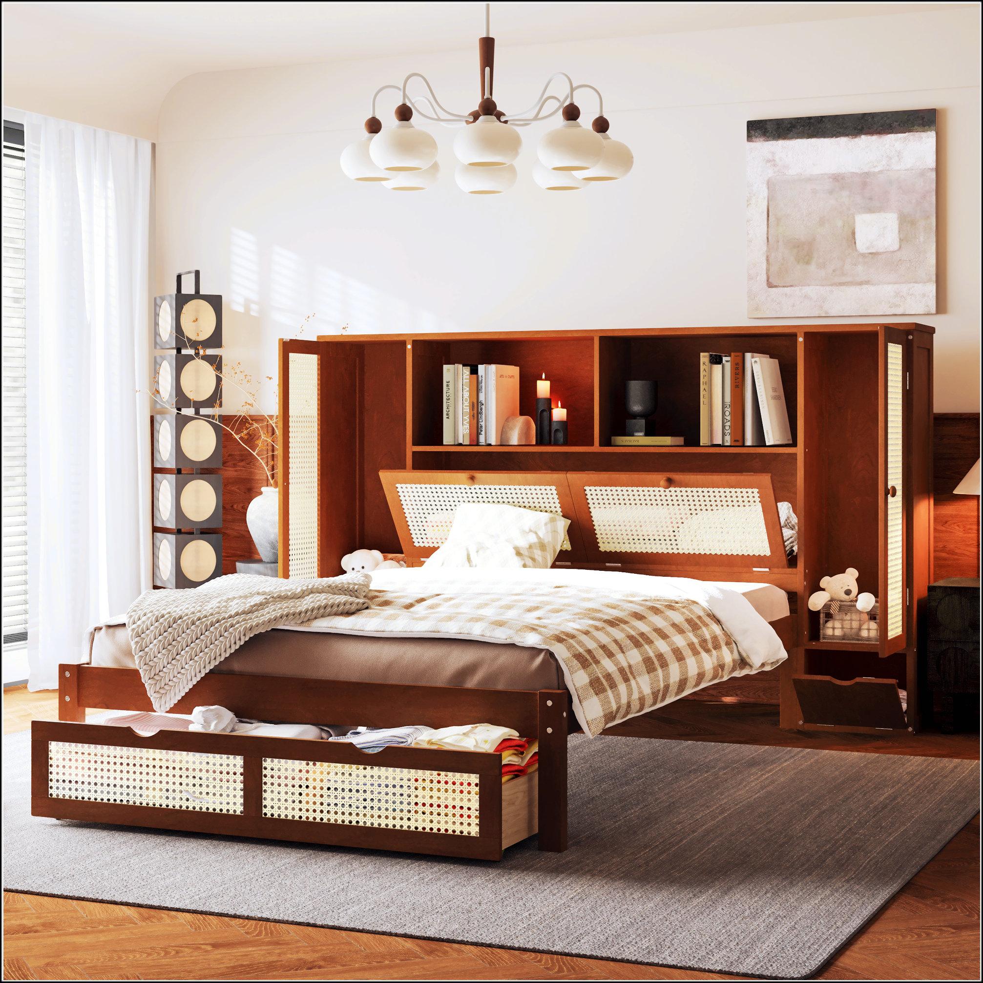 Bay Isle Home™ Twin Size Wooden Bed With Two Storage Lockers | Wayfair