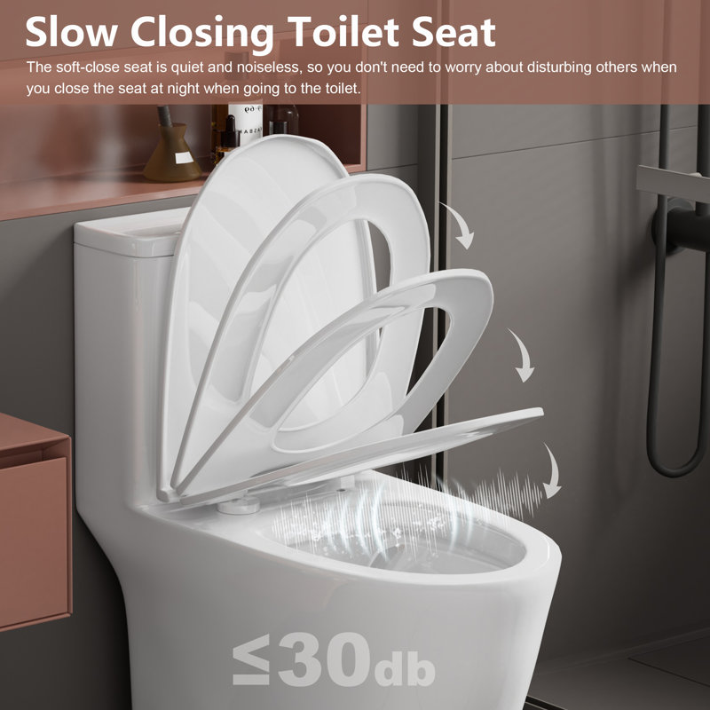 SUPERFLO Elongated Modern Toilet with Comfort Seat Height 17.3 ...
