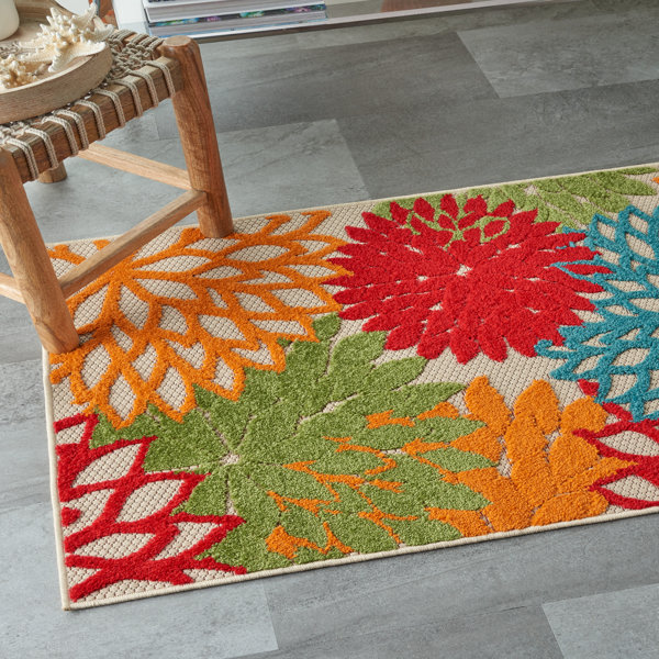 Andover Mills™ Miraloma Floral Indoor/Outdoor Rug & Reviews | Wayfair