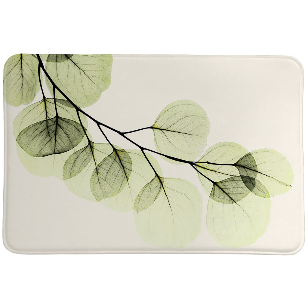 Winston Porter Cumber Green X-Ray of Eucalyptus Leaves Memory Foam Rug ...