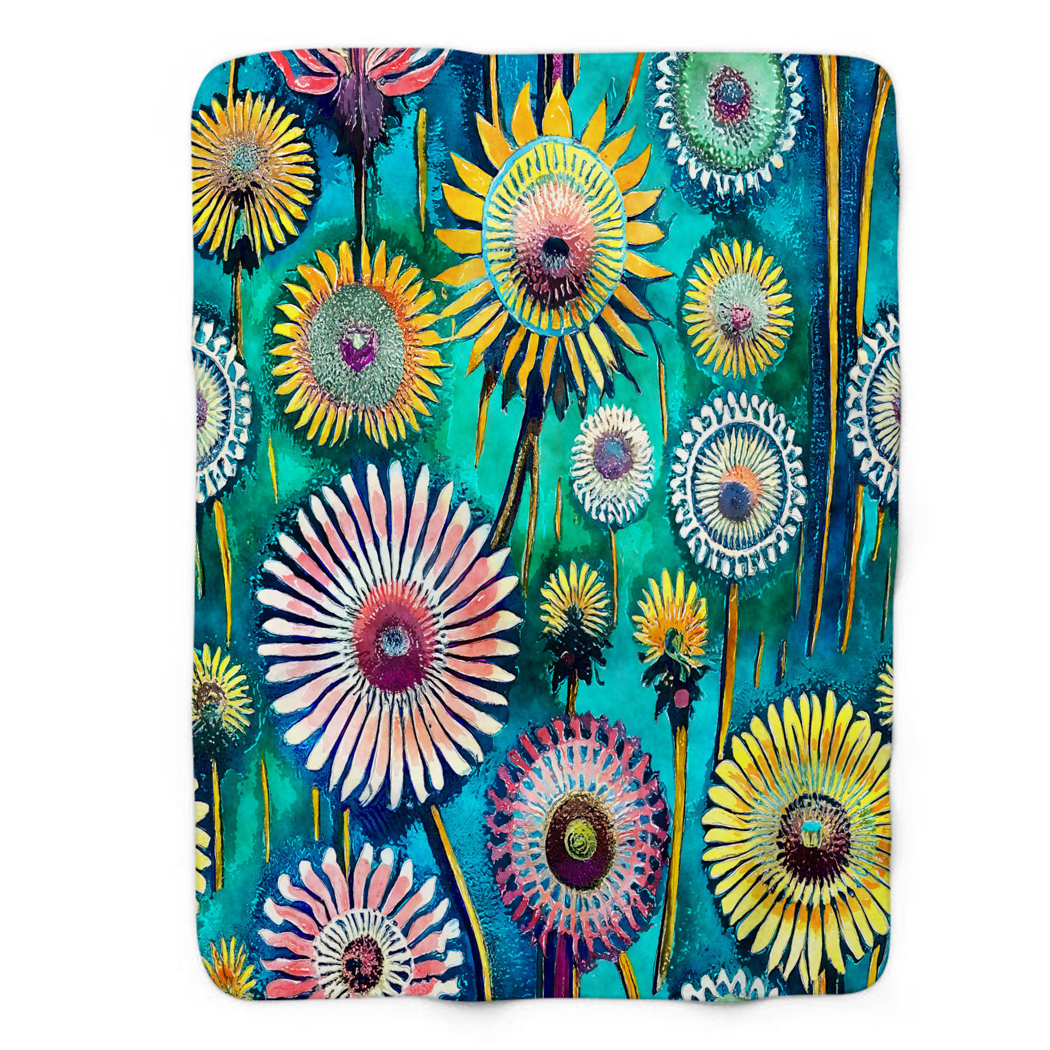 MentionedYou Eclectic Dandelion Explosion Throw Blanket | Wayfair