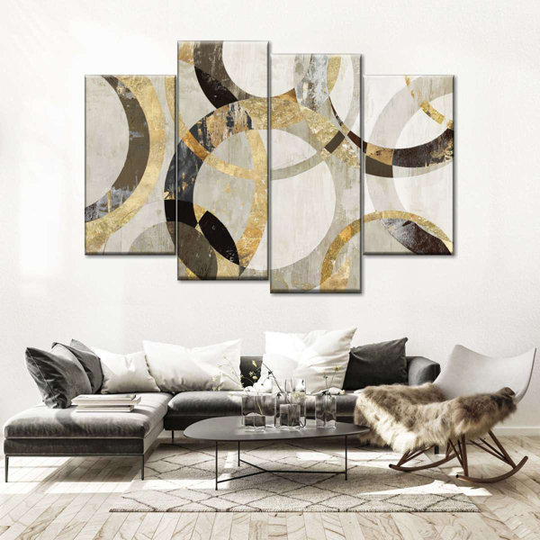 Wrought Studio™ Overlaps Wall Art Multi Piece Canvas Print On Canvas 4 ...