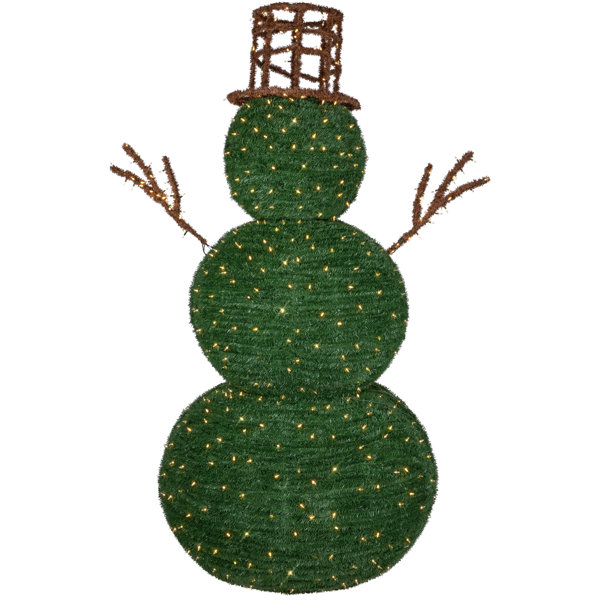 Northlight Seasonal Topiary Snowman Lighted Display | Wayfair