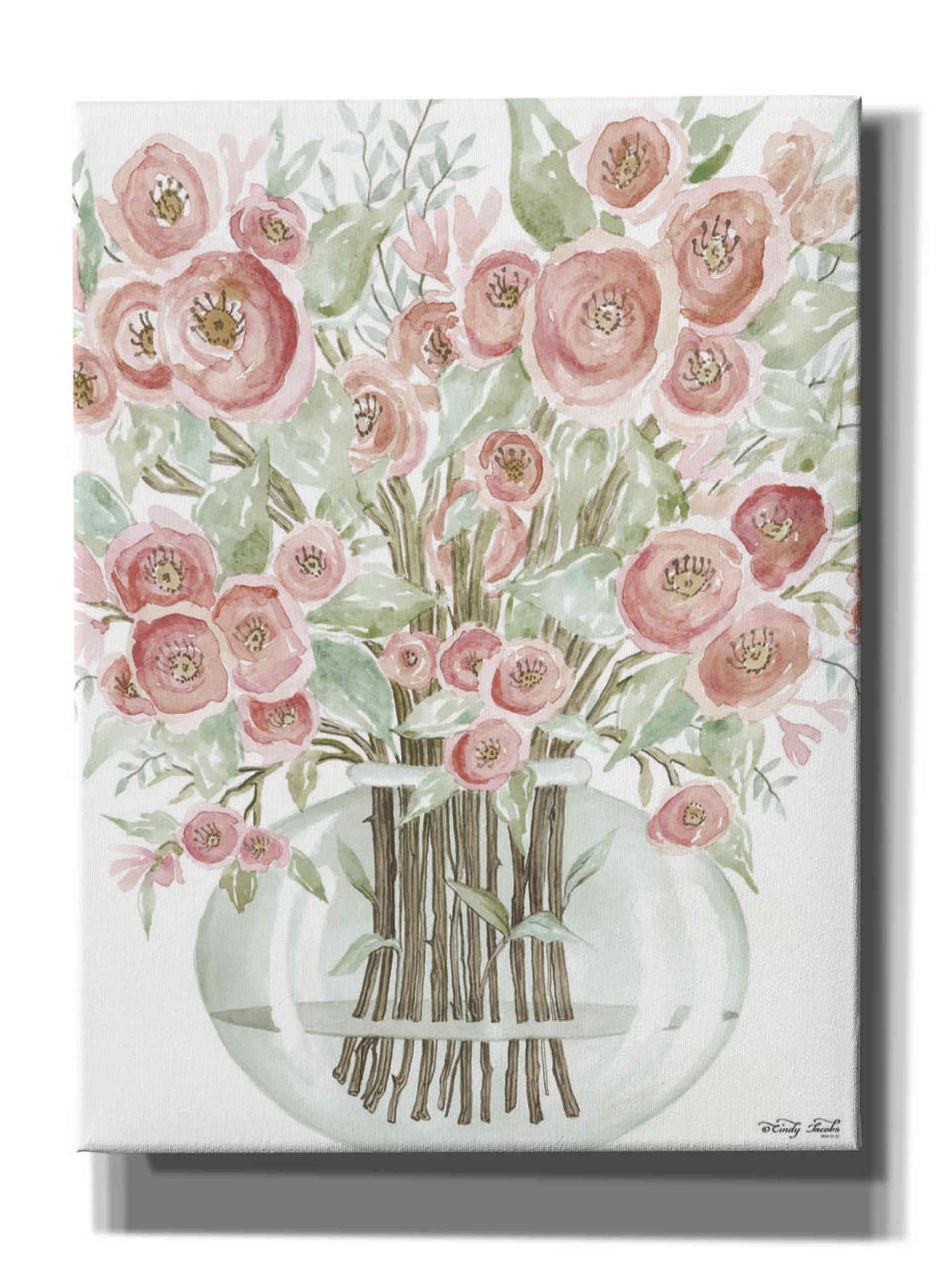 Red Barrel Studio® Blush Roses by Cindy Jacobs - Wrapped Canvas Graphic ...