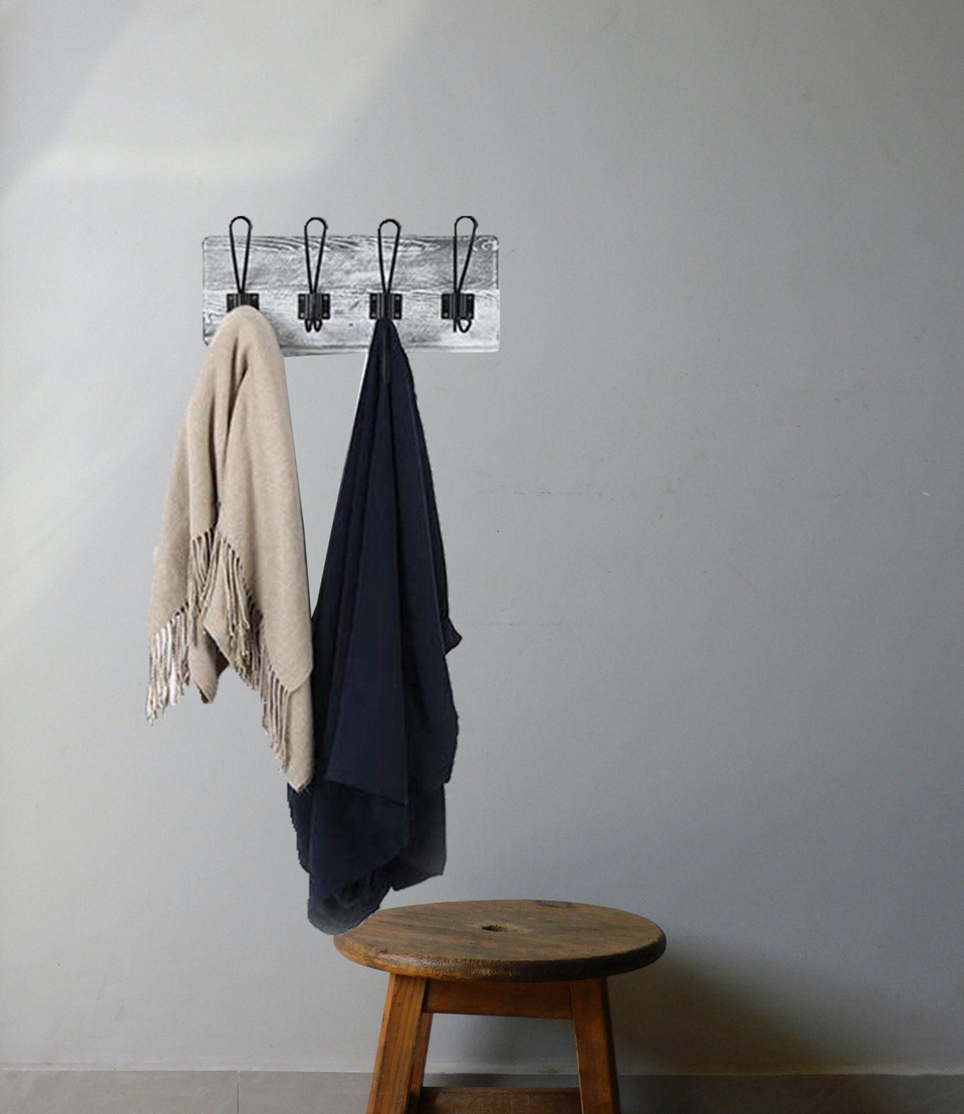 Foundry Select Aidenn Wall Mounted Coat Rack, 15-Inch Wood Rustic Coat ...