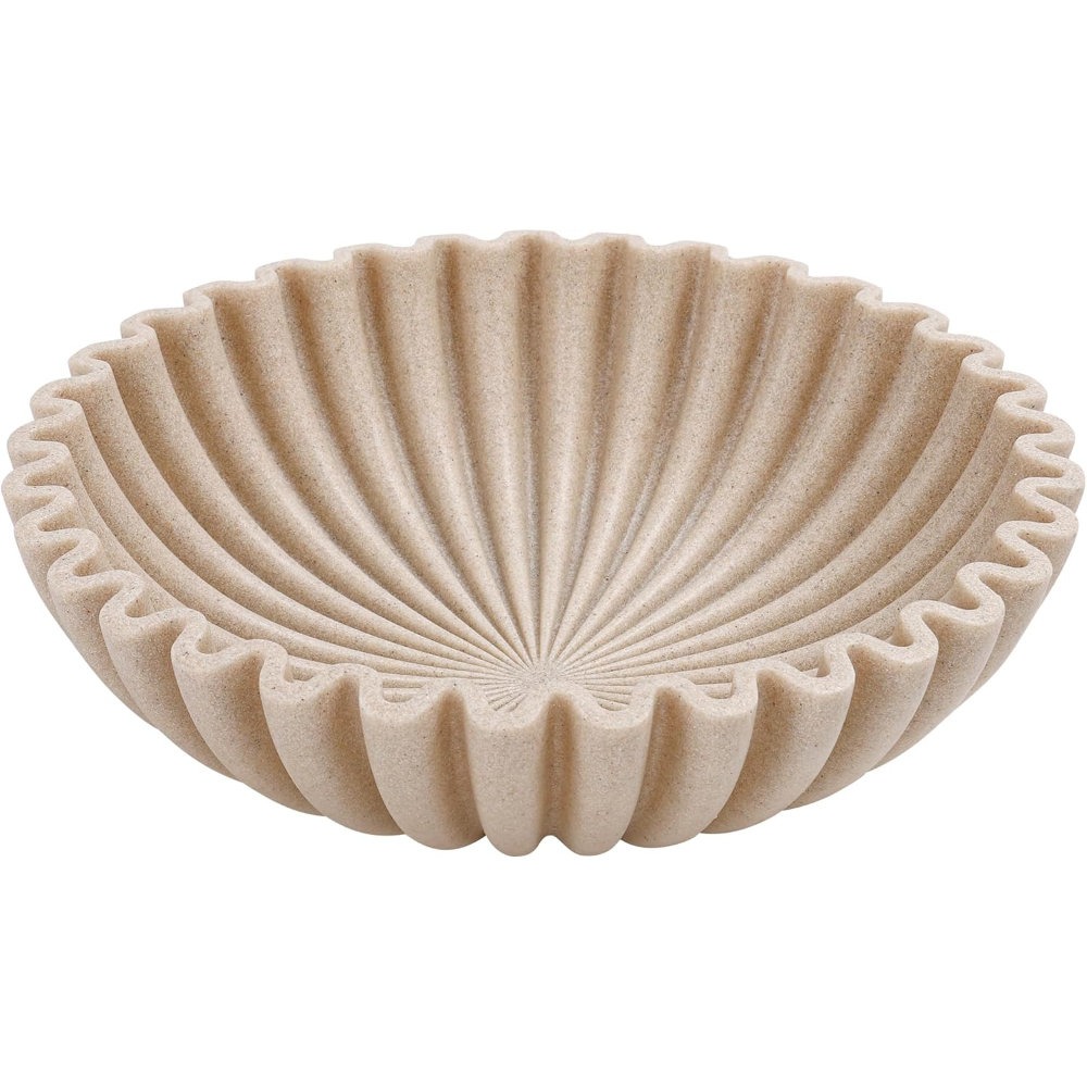Beachcrest Home™ Artificial Stone Ruffle Decorative Bowl | Wayfair