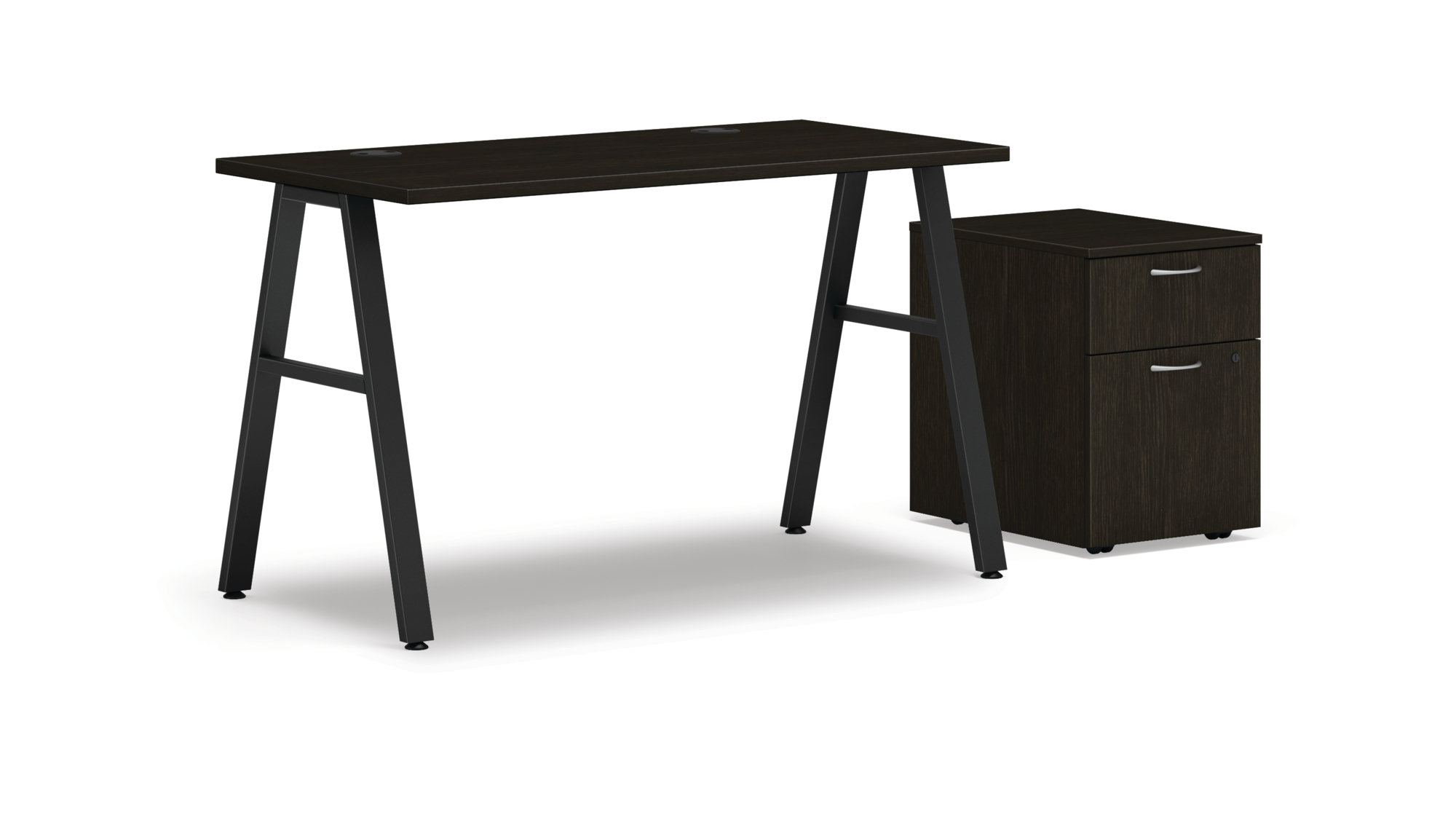 HON® Mod A-Leg Desk with Mobile Storage | Wayfair