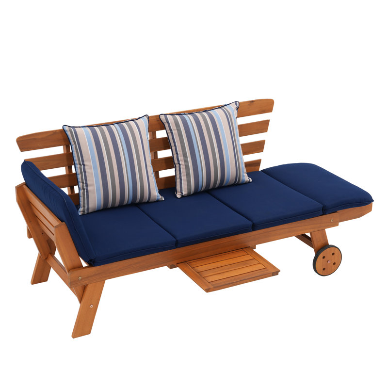 Winston Porter 75.2’’ Acacia Outdoor Foldable Patio Daybed With ...