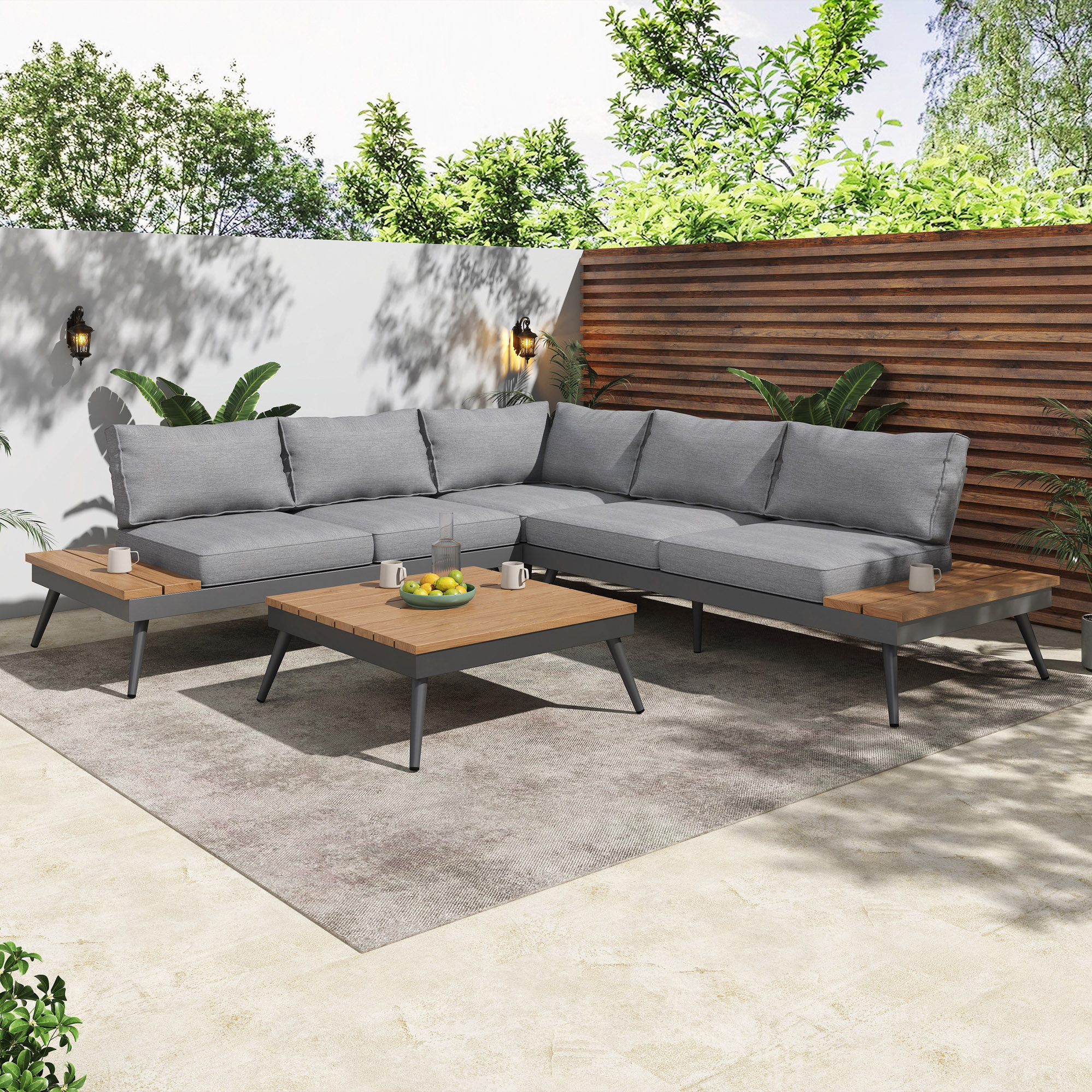 Red Barrel Studio® 4 - Person Outdoor Seating Group With Cushions | Wayfair