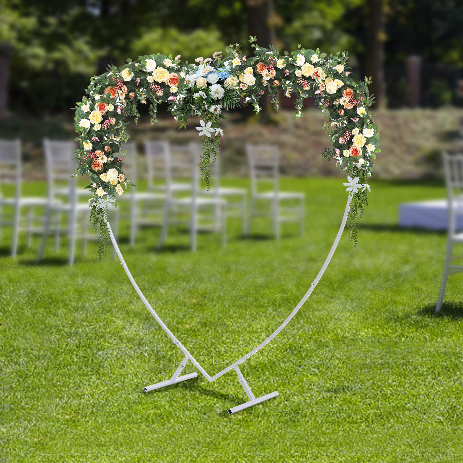 DENFER Carbon Steel Heart-Shaped Wedding Arch Backdrop Stand | Wayfair