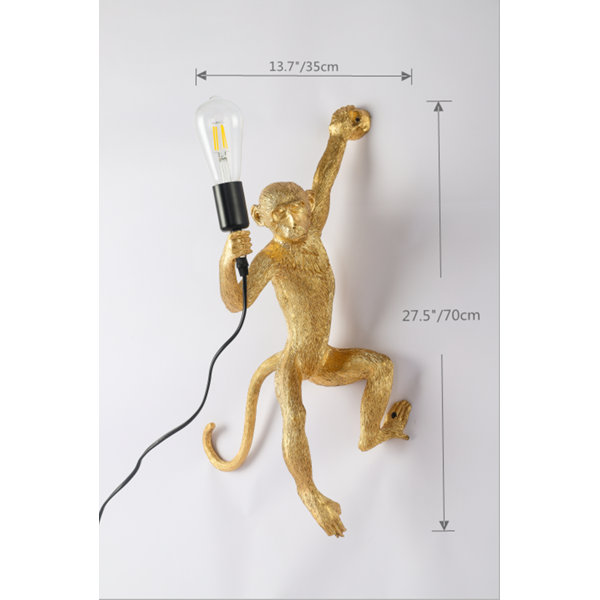 Trinx Sornson Creative Nordic Resin Monkey Wall Light & Reviews | Wayfair