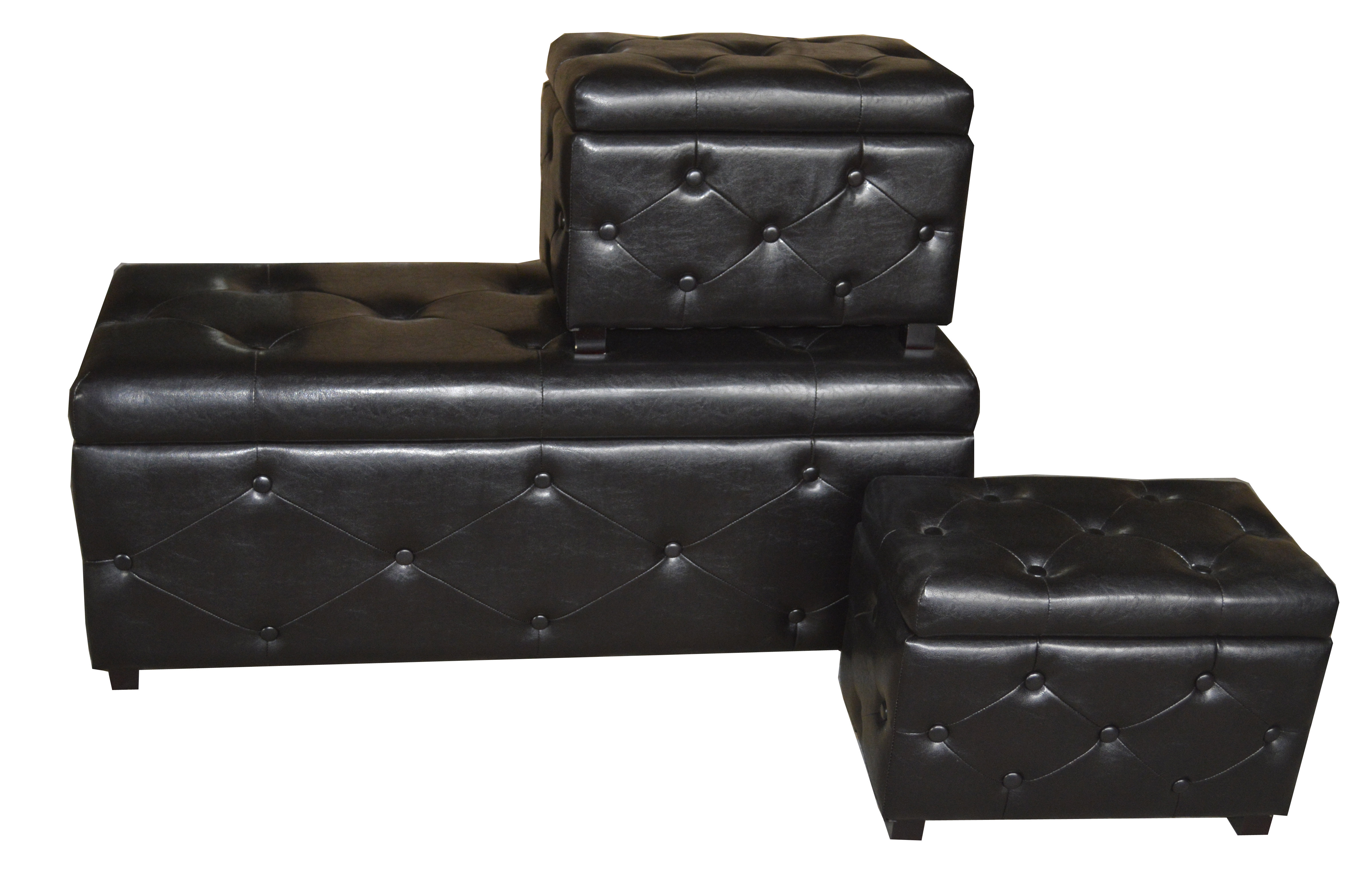 Latitude Run® Loukianos Faux Leather Rectangle Storage Ottoman | Wayfair