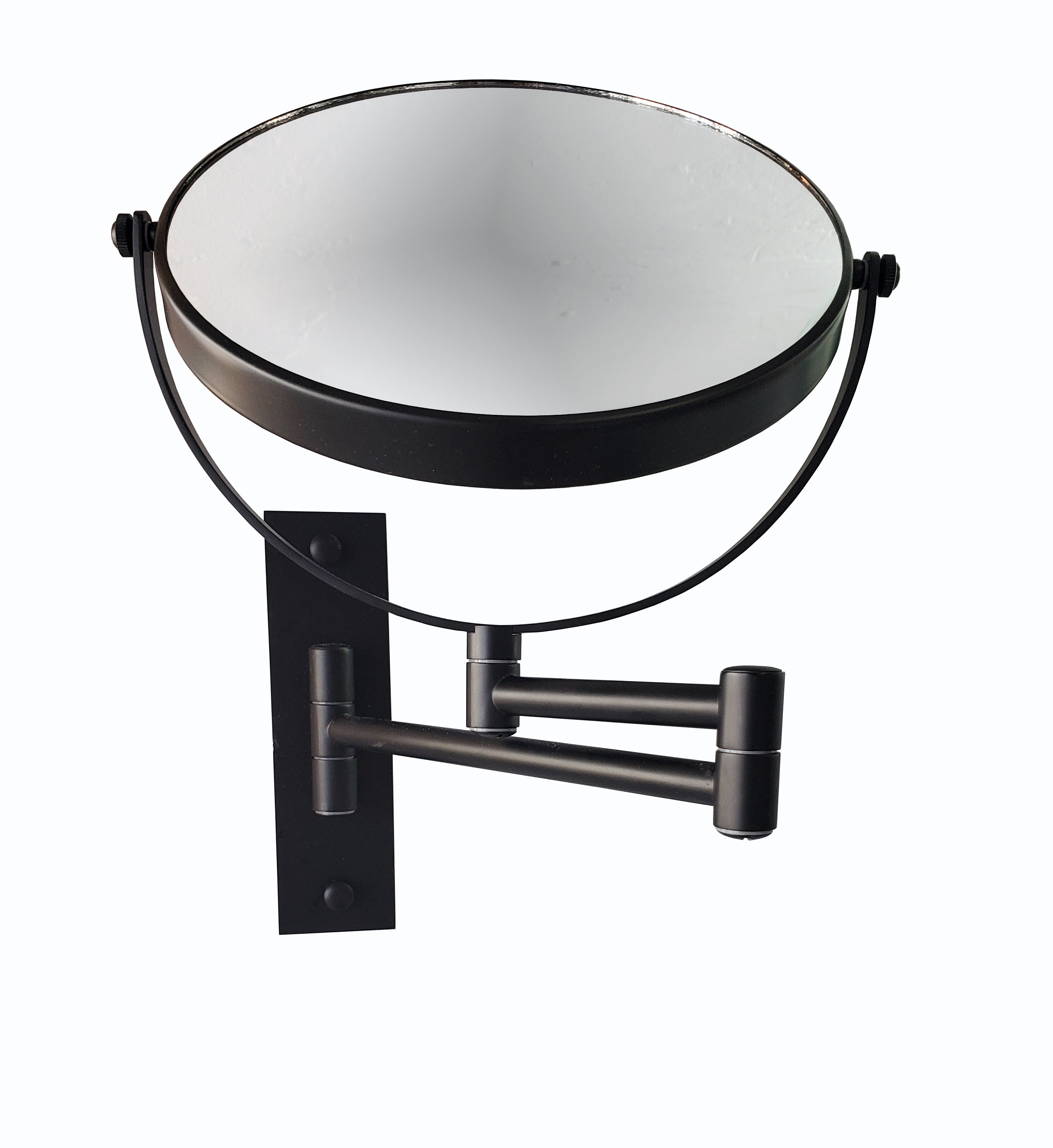 Latitude Run® Wall Mount 8" Matte Black Two Sided Swivel Magnification ...