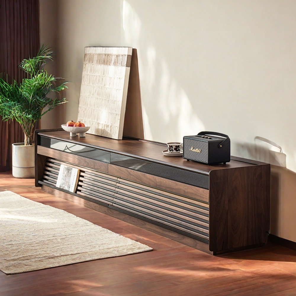 ComfyFurnituress Minimalist Floor TV Stand with Built-in Lighting ...