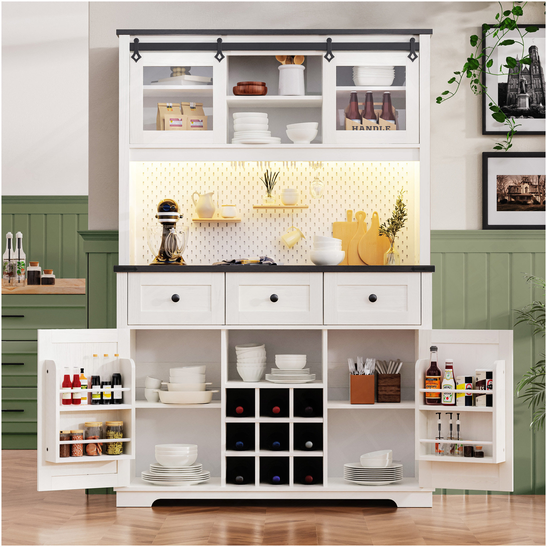 Ophelia & Co. Armoire-bar 71 "avec support de rangement interne ...