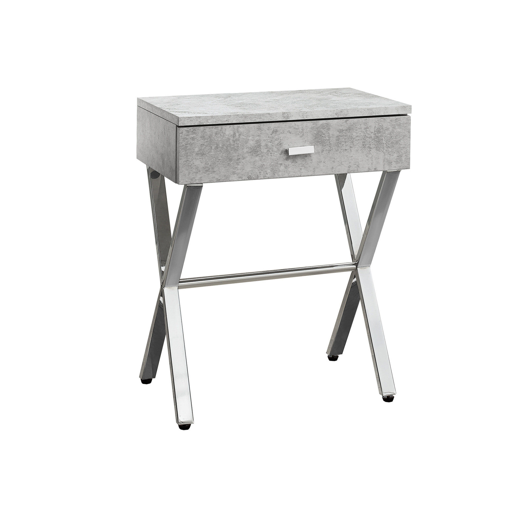 Ebern Designs Modern Grey Laminate Side Table With Metal Base For ...