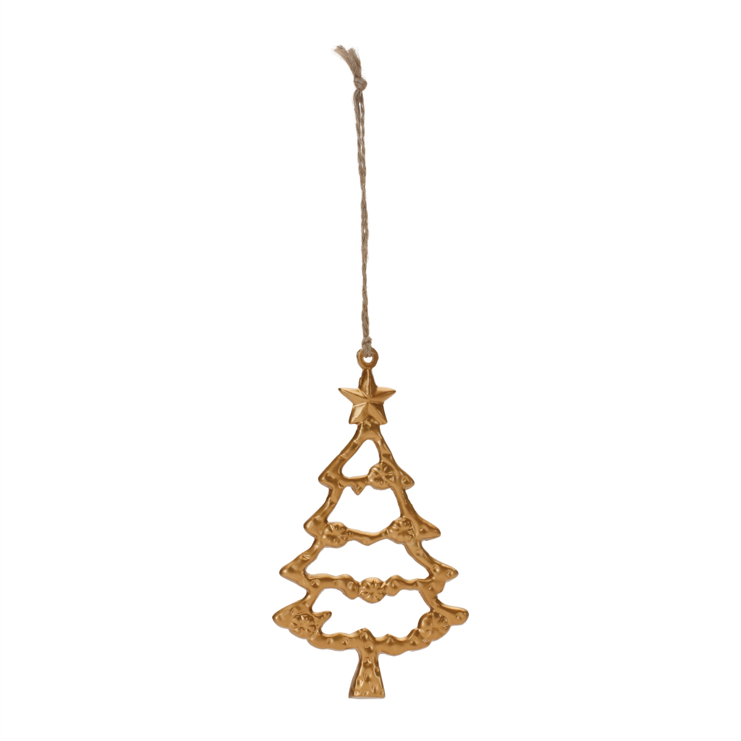 The Holiday Aisle® Gold Metal Tree Outline Ornament (Set of 12 ...