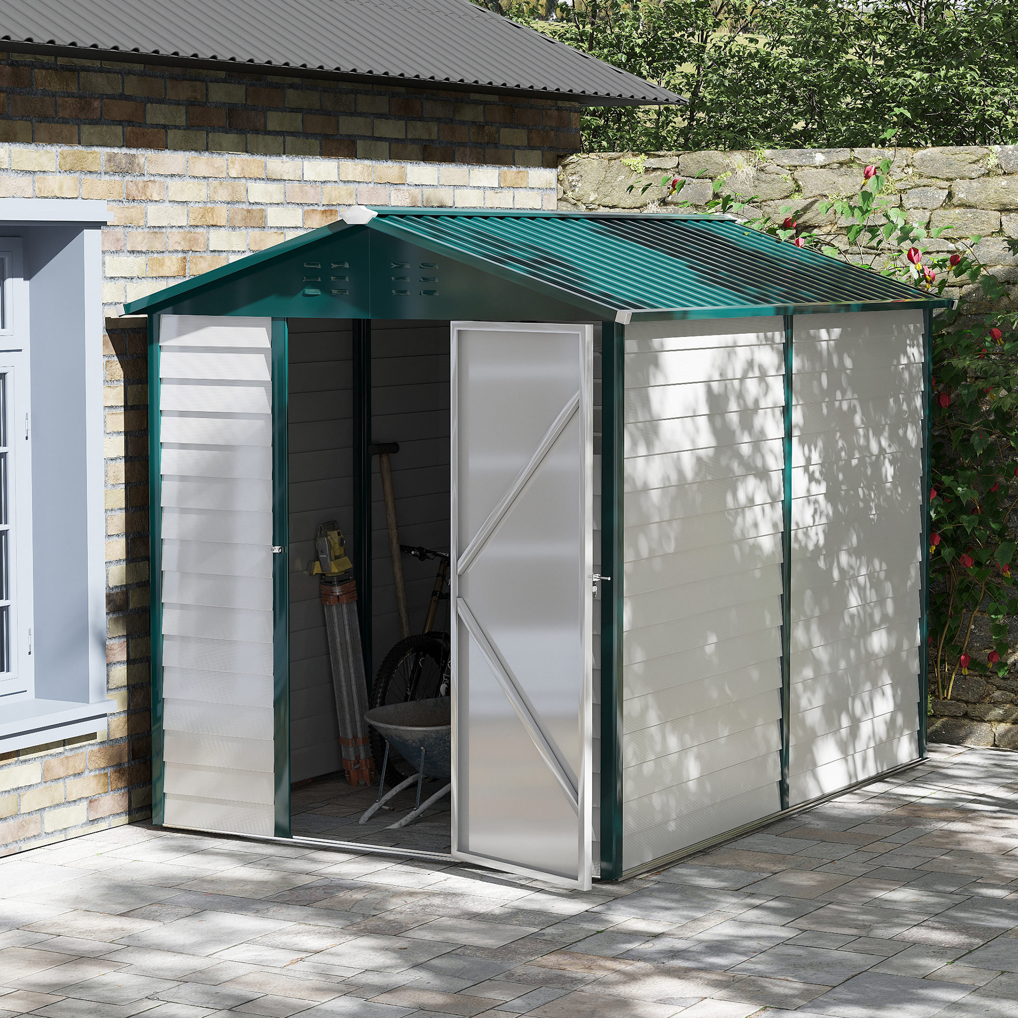 Dakota Fields Arlyss 6 ft. W x 9 ft. D Metal Overlap Tool Shed ...