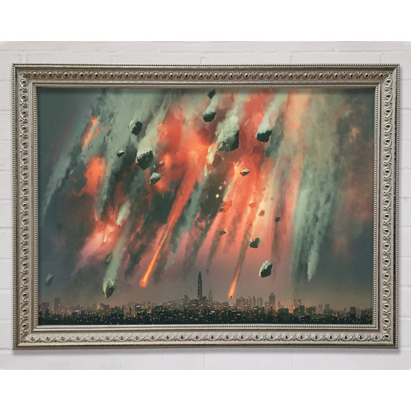 Bright Star Asteroids Hitting The Earth - Single Picture Frame Print ...