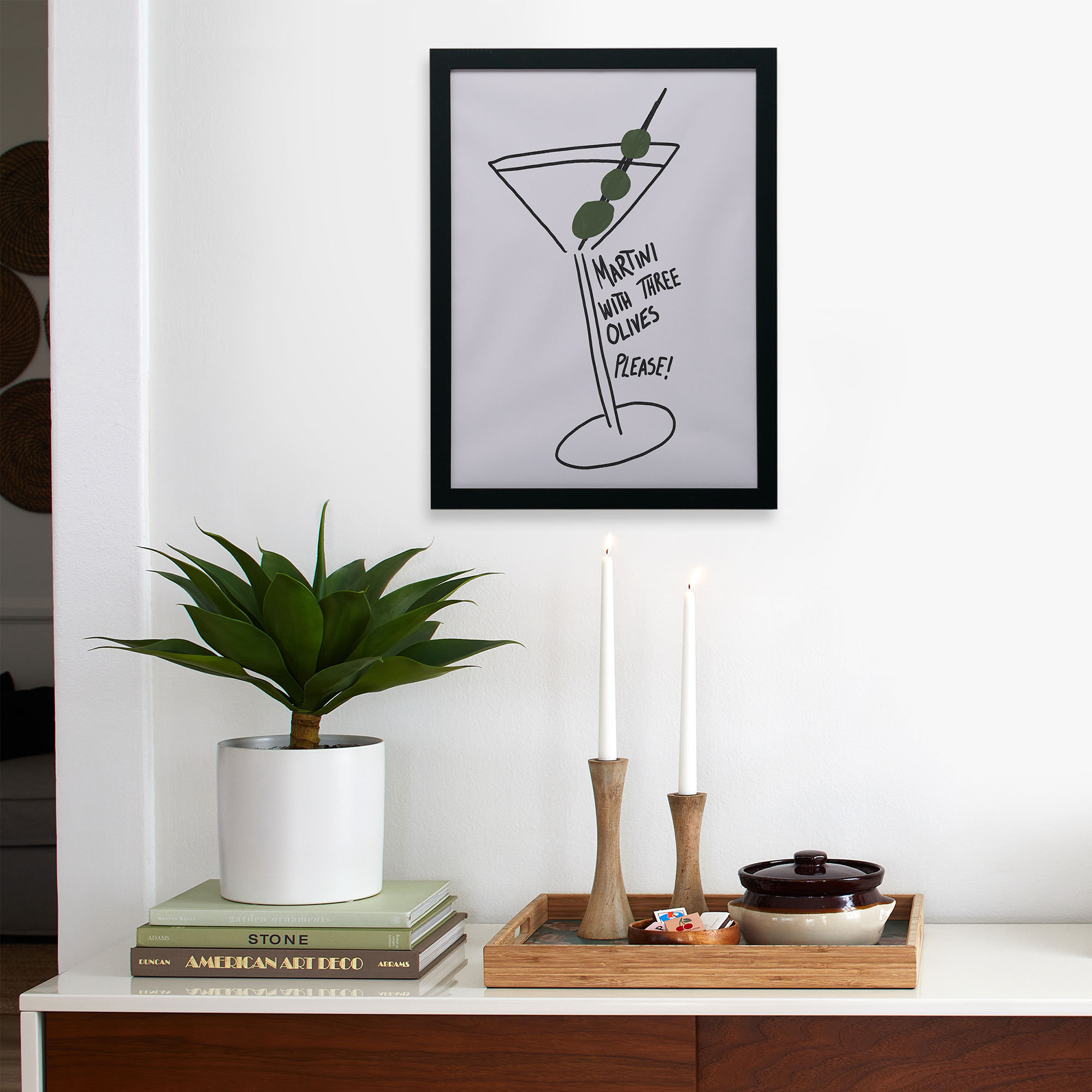 Deny Designs AthenesAtelier Martini Three Olives Framed Poster | Wayfair