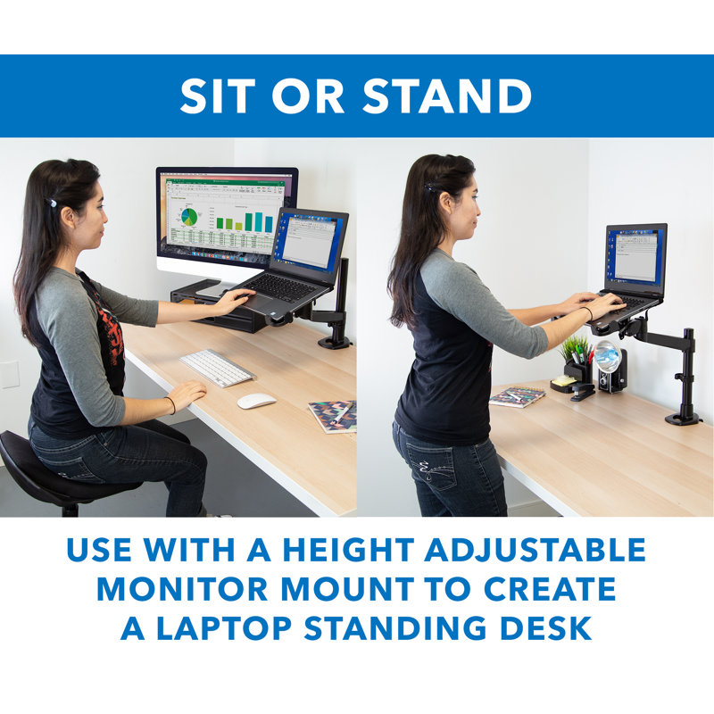 Mount-It! VESA Clamp On Laptop Tray Notebook Holder Arm with Safety ...