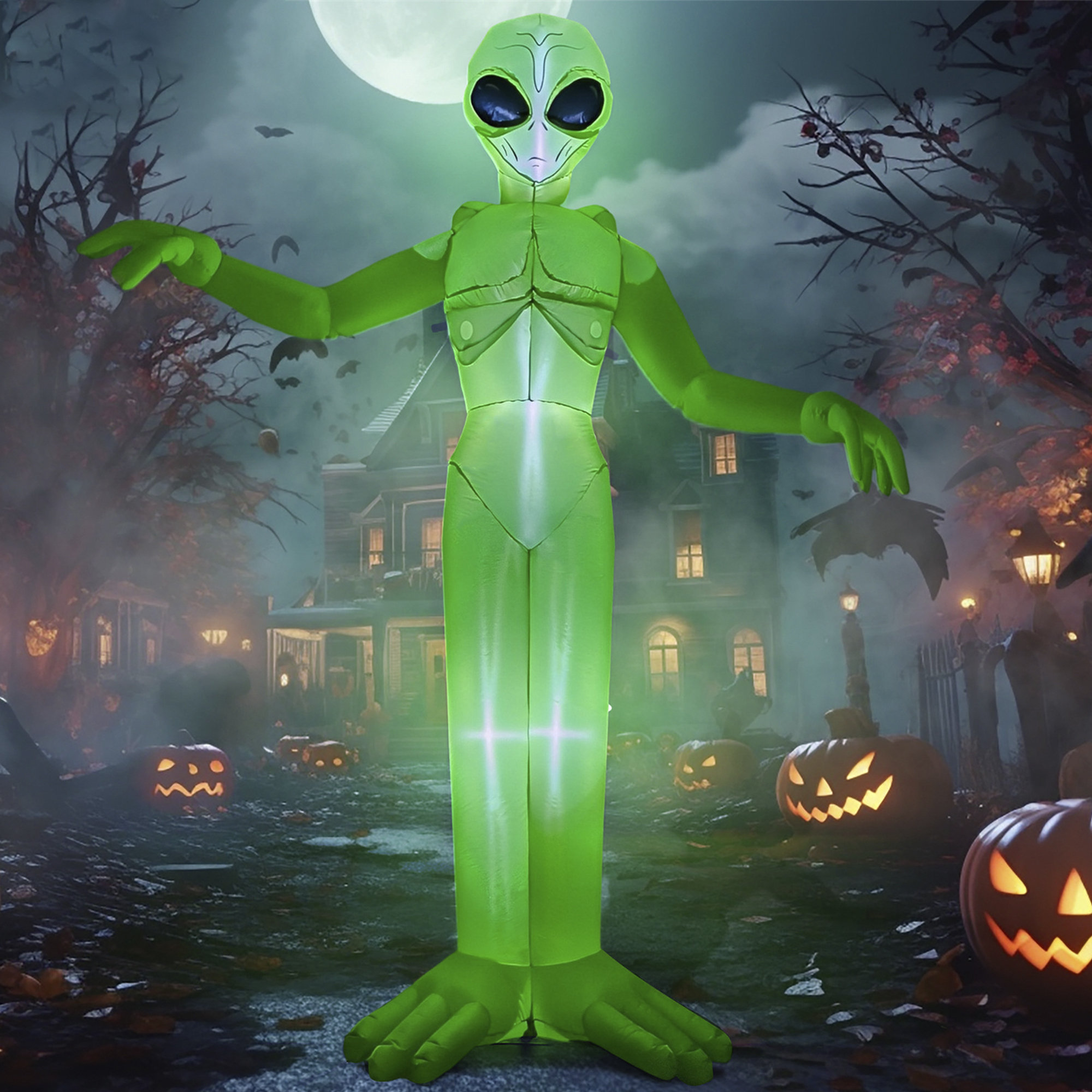 The Holiday Aisle® 9 FT Tall Halloween Inflatable Decoration Outside ...