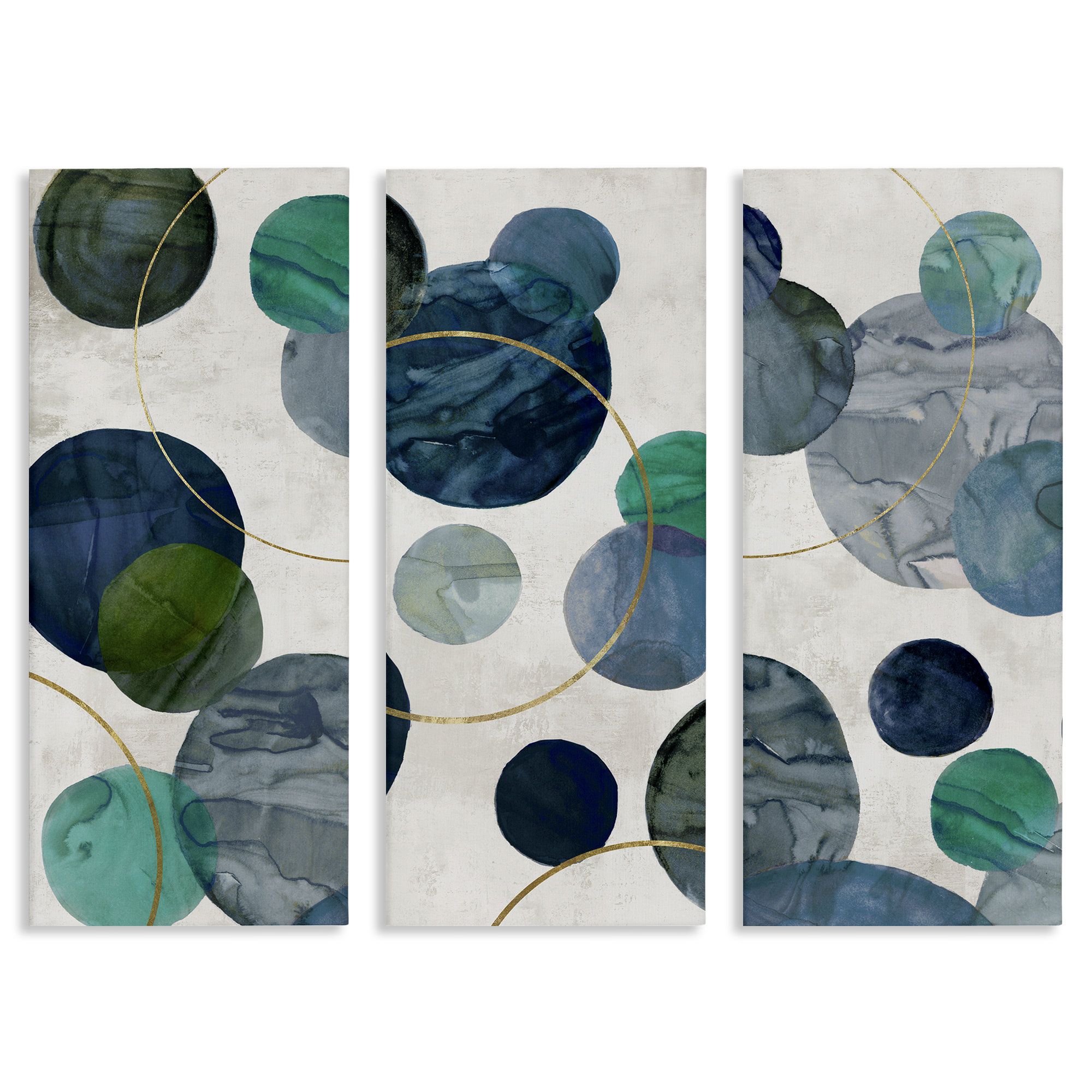 Latitude Run® Planetary Circles Abstract 3pc Canvas Set, design by ...
