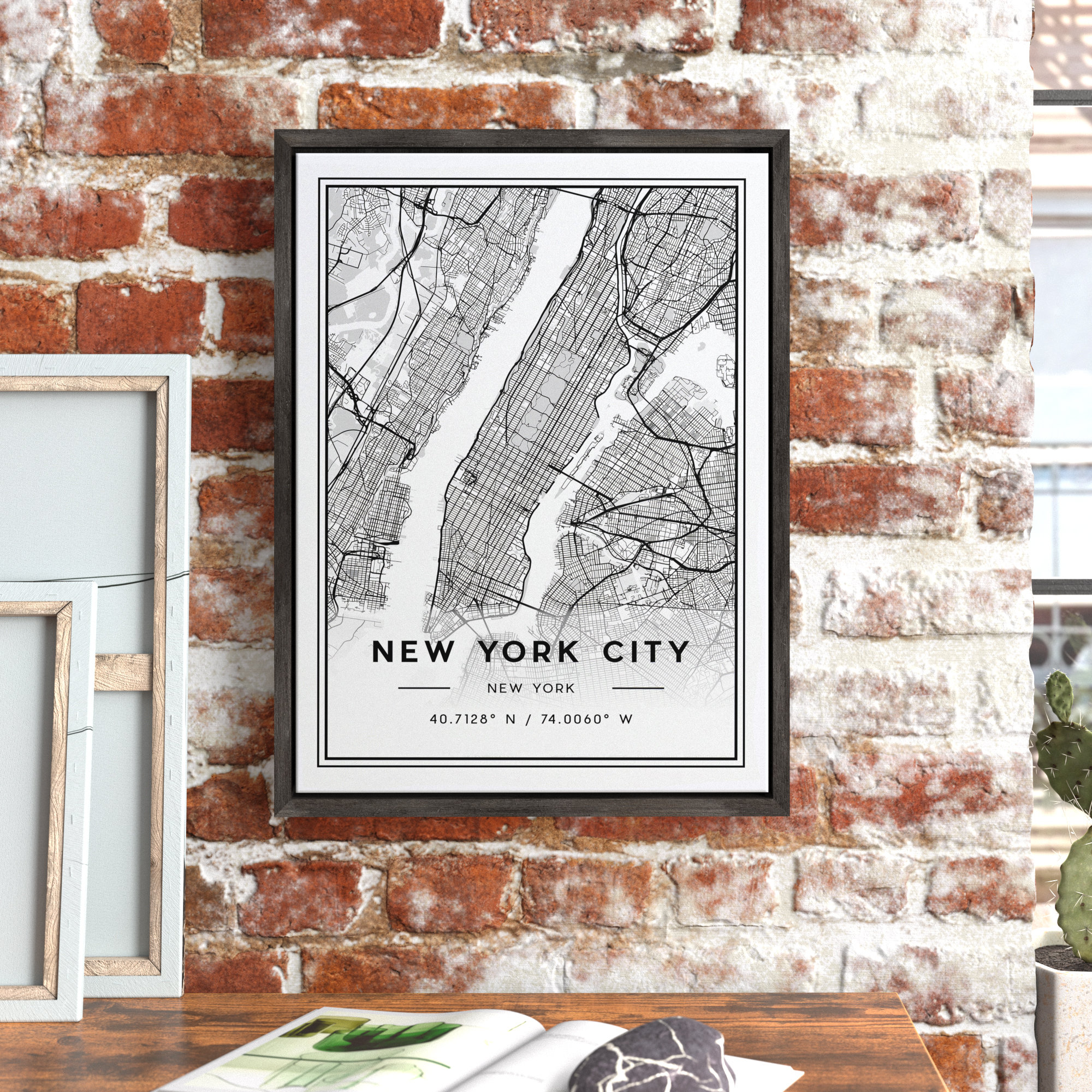 17 Stories Napfle New York City Modern Map Framed Canvas By Jake ...