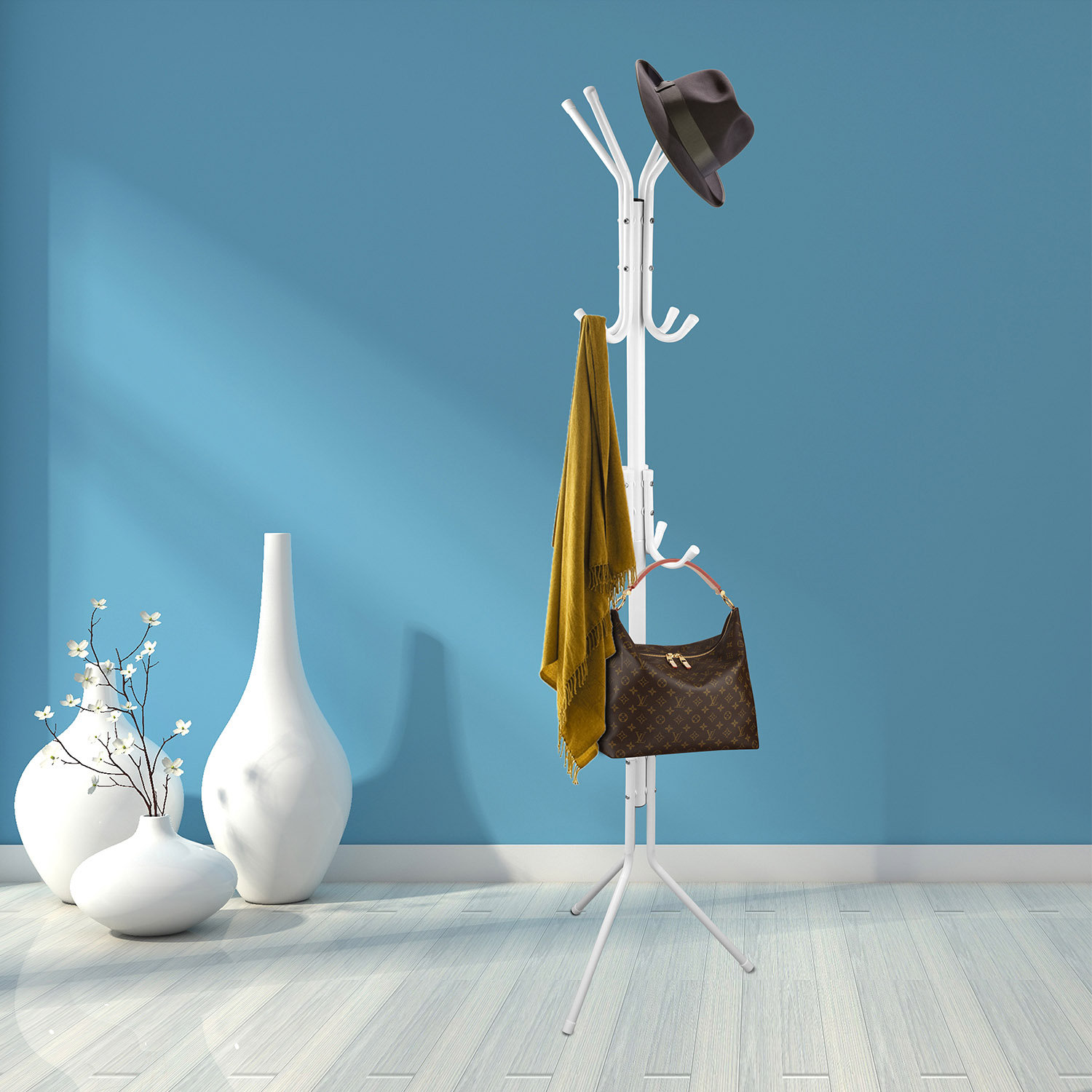 Rebrilliant Kendel 8 - Hook Freestanding Coat Rack "& Reviews" | Wayfair