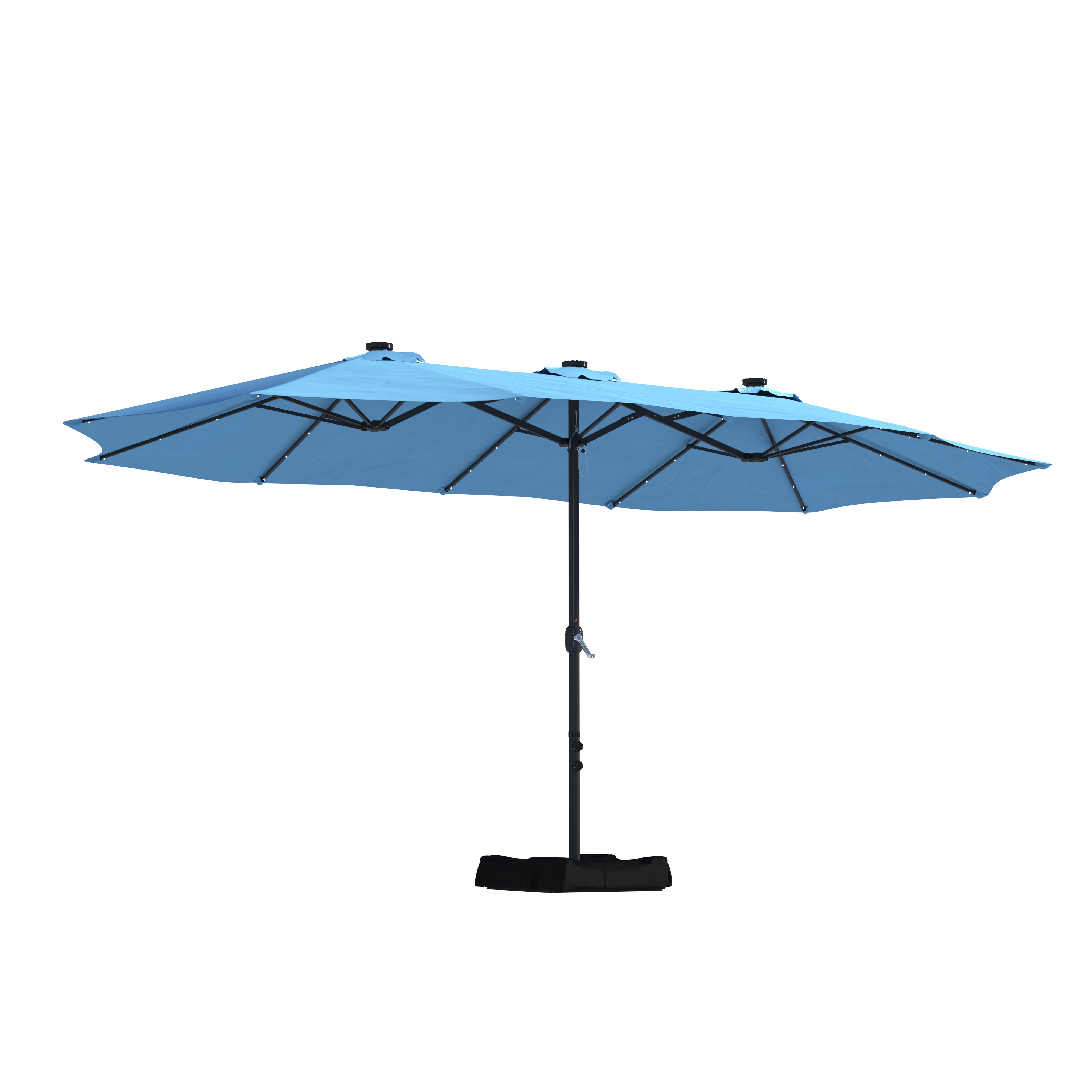 CASAINC 181'' x 106'' Outdoor Double-Sided Patio Umbrella with Base 36 ...