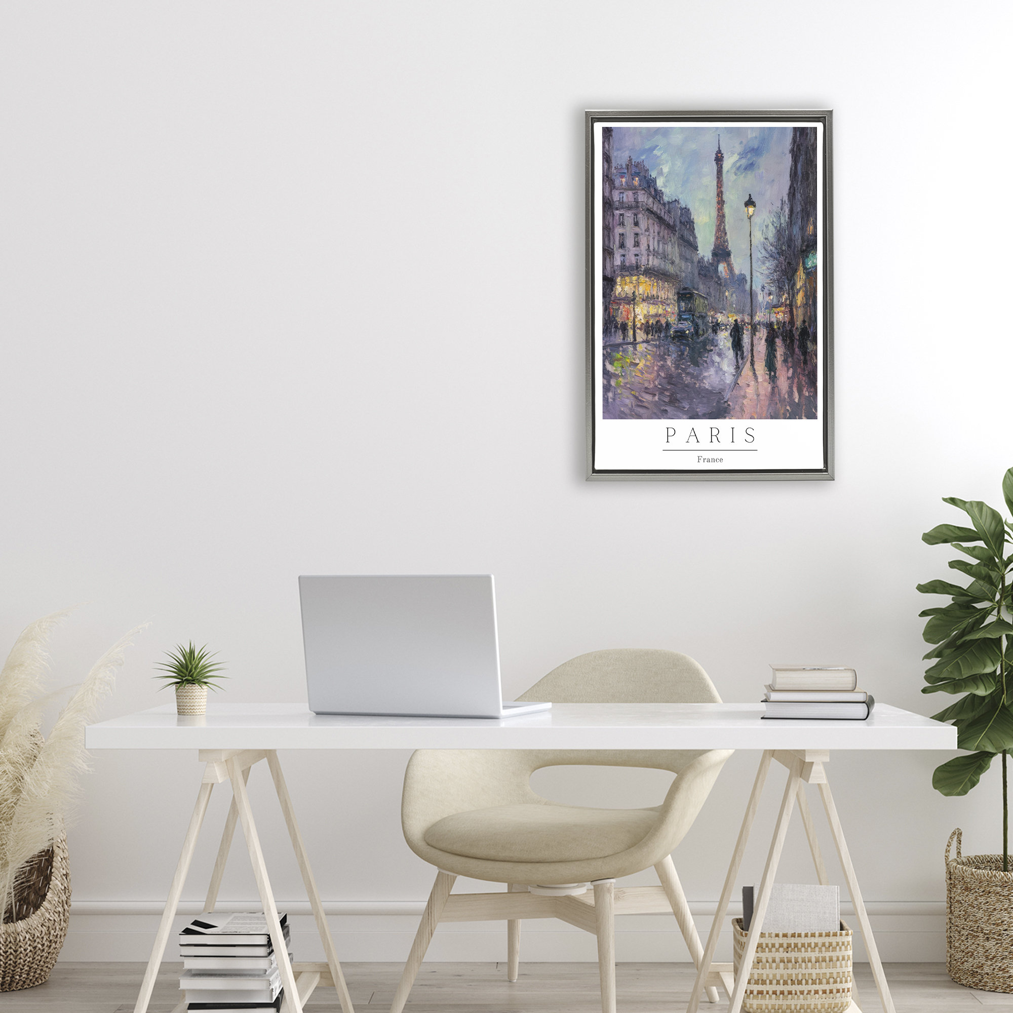 Red Barrel Studio® Vintage Paris Streets Night Floating Frame, design ...