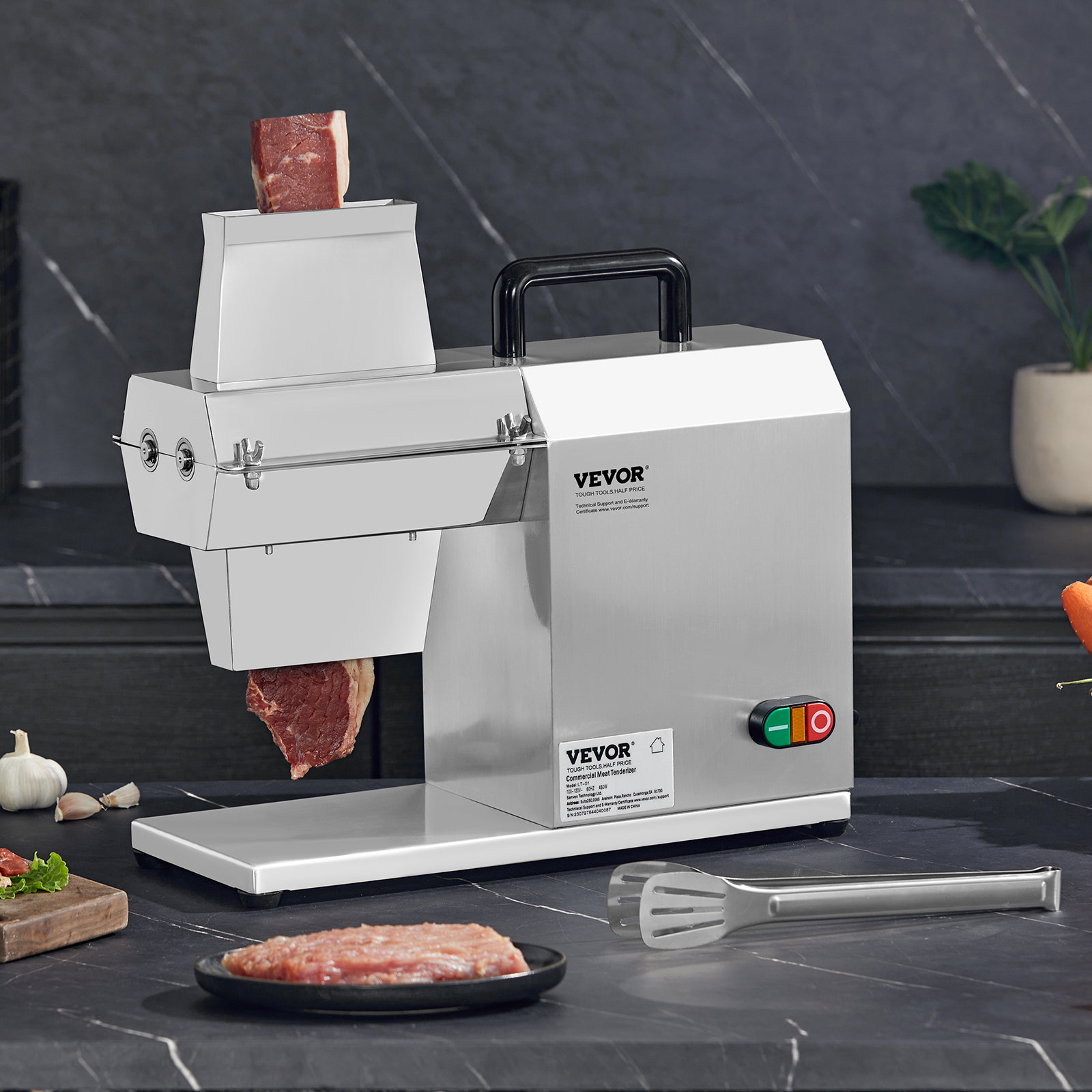 VEVOR 450W Commercial Electric Meat Beef Tenderizer Stainless Steel ...