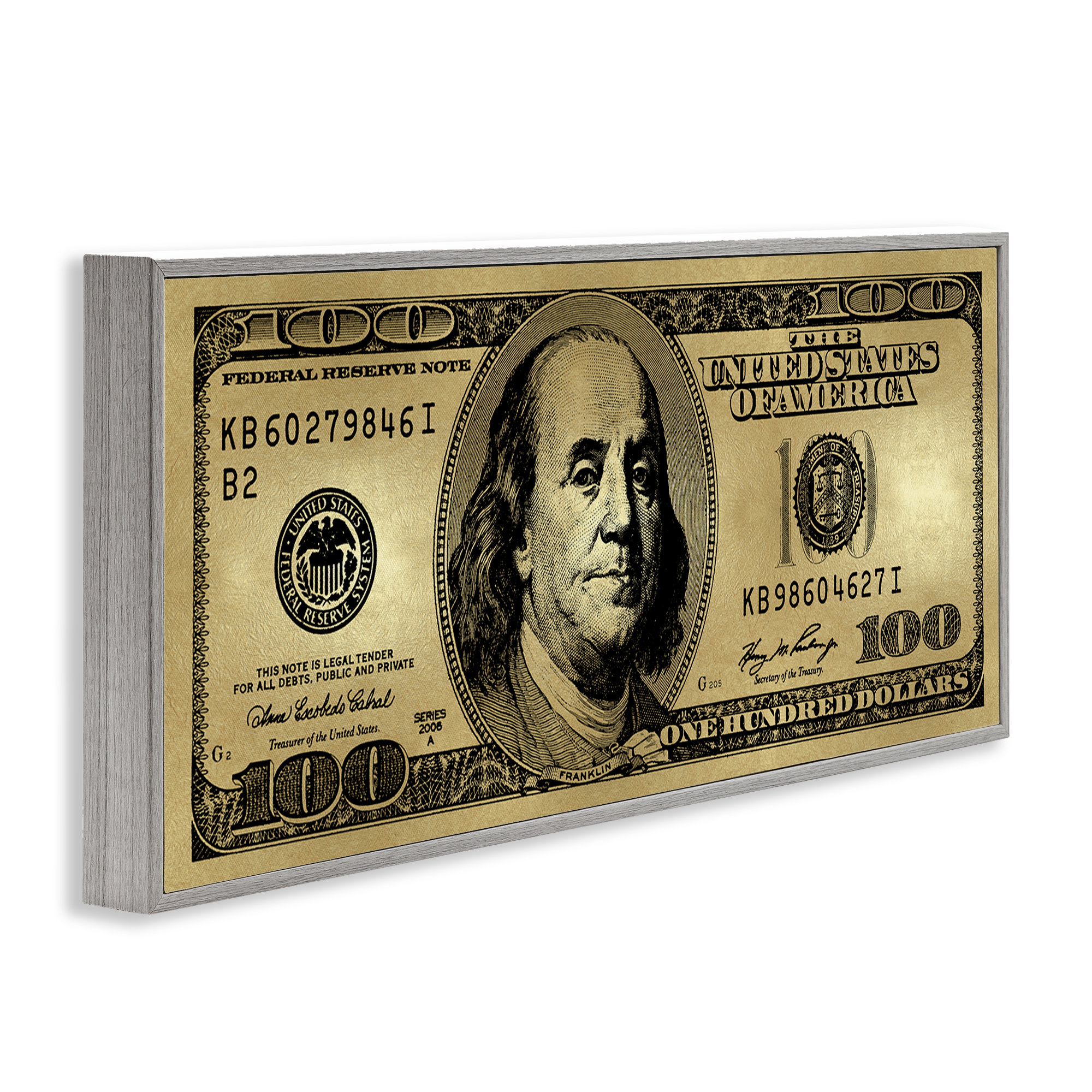 Ebern Designs Hundred Dollar Bill Framed Giclee Art by Madeline Blake ...