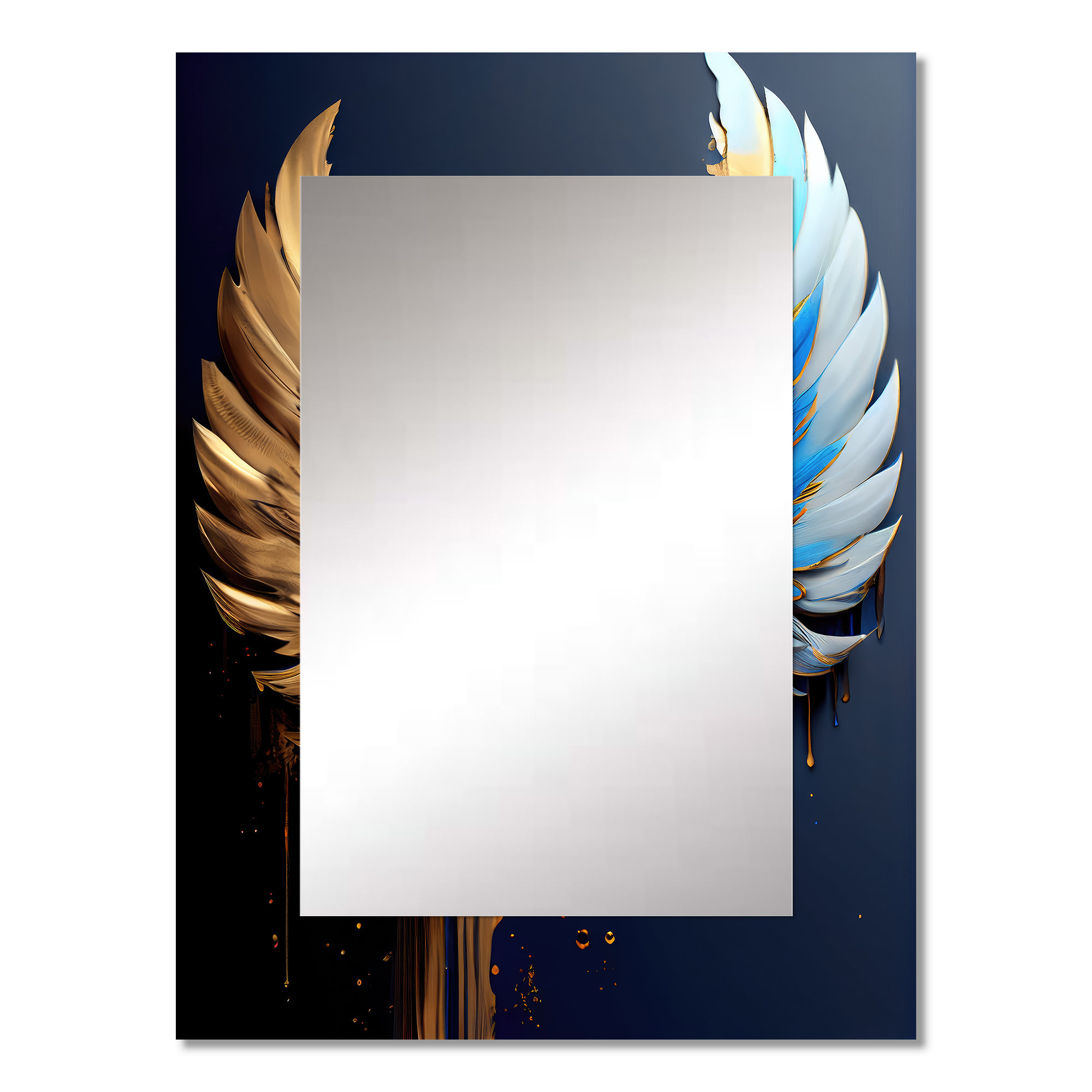 Mercer41 Blue And Gold Angel Wings VI - Wings Angel Mirror, Modern ...