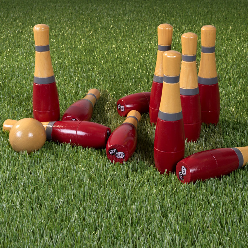 Hey! Play! Solid Wood Bowling with Carrying Case & Reviews | Wayfair