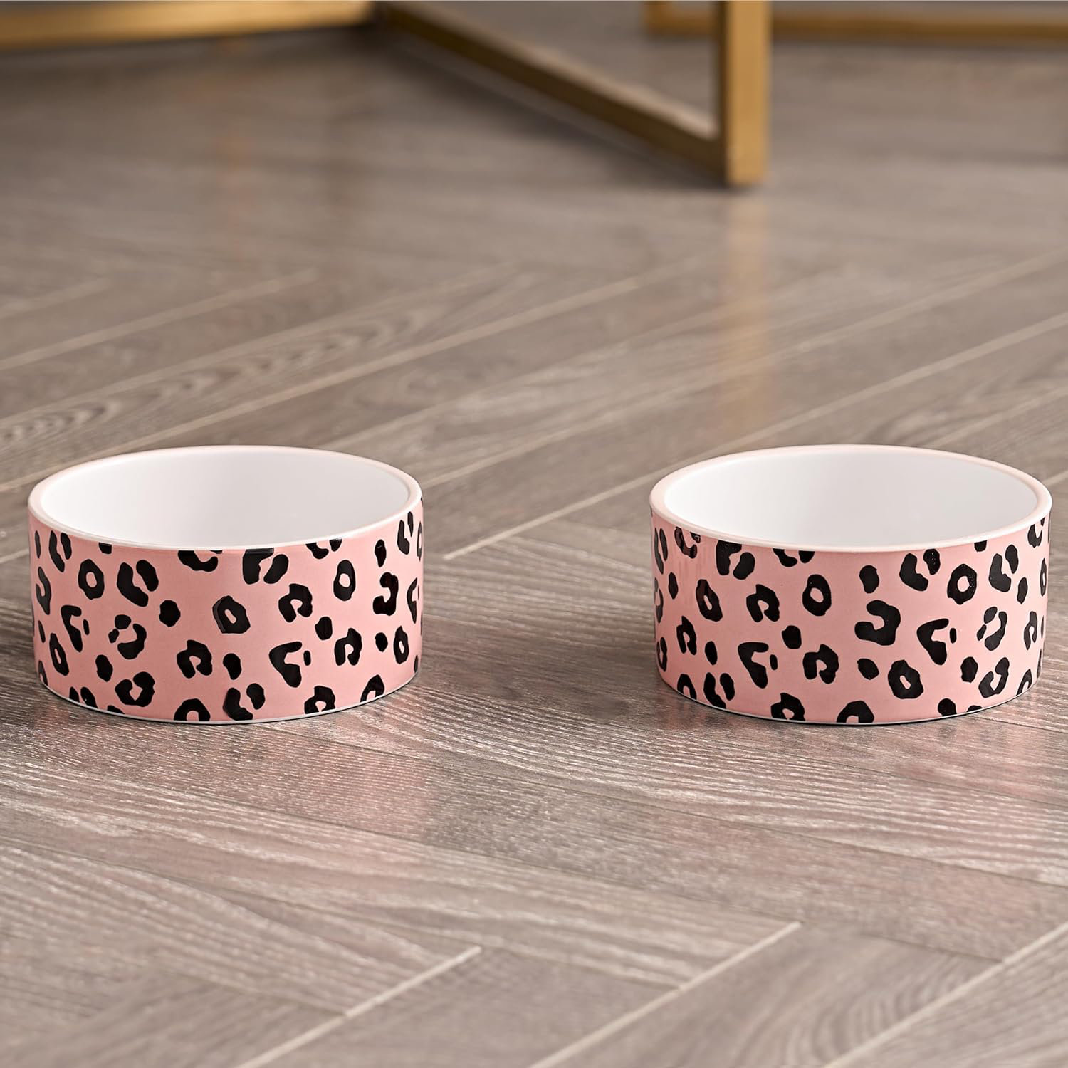 WINUAL Pet Bowl Set - Leopard 16 Oz - Ceramic Set Of 2 Bowls | Wayfair