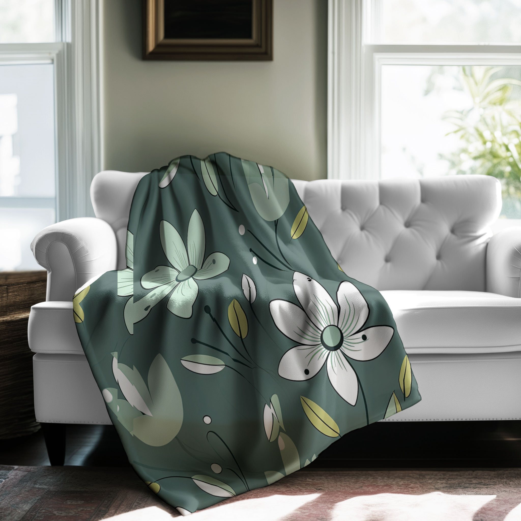 MentionedYou Misty Meadow Blooms - 1 Piece Premium Sherpa Blank Throw Blanket | Wayfair