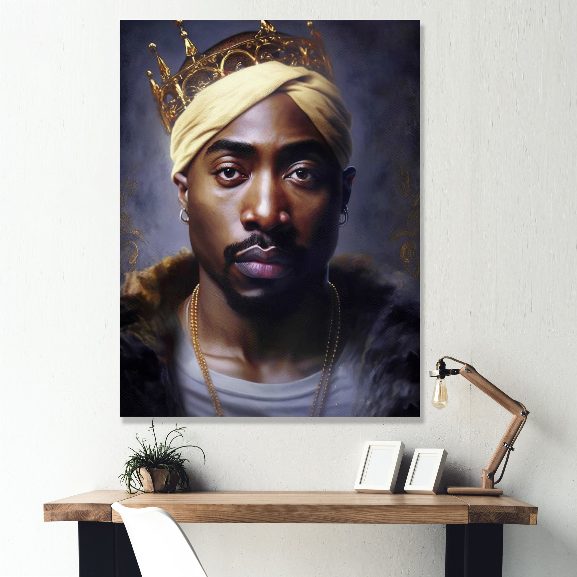 Mercer41 Celebrity Tupac King Of Rap I - Celebrity Canvas Wall Art ...