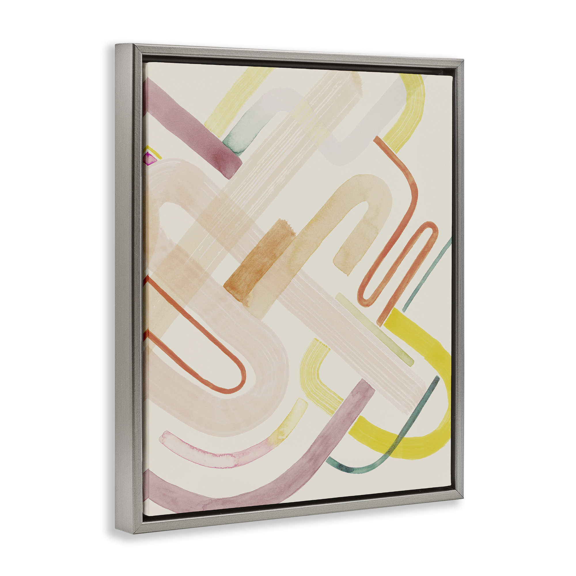 Wrought Studio™ Overlapping Curved Shapes Floater Canvas Wall Art by ...