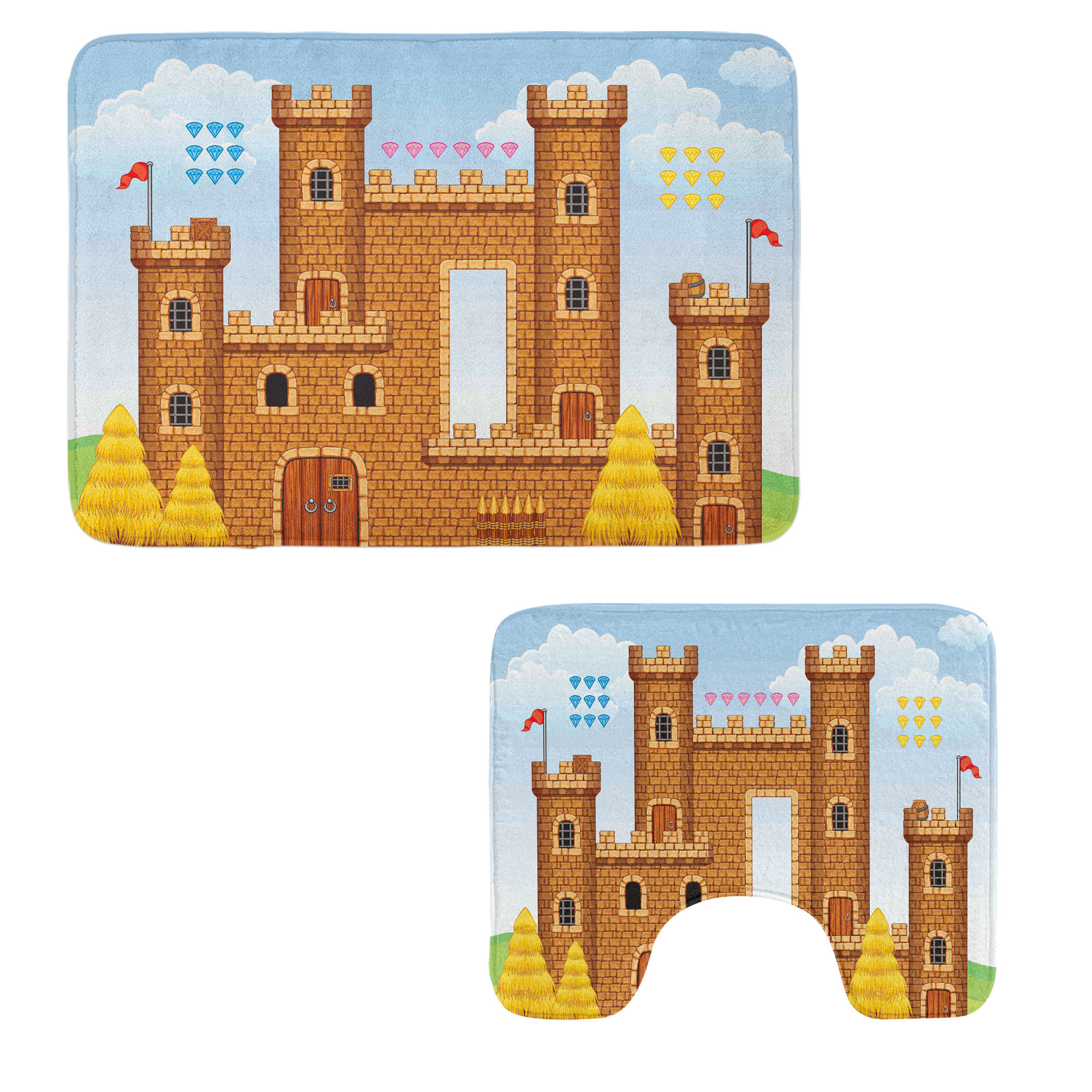 East Urban Home Video Game Bathroom Rug Set 2 Pieces Rectangle ...