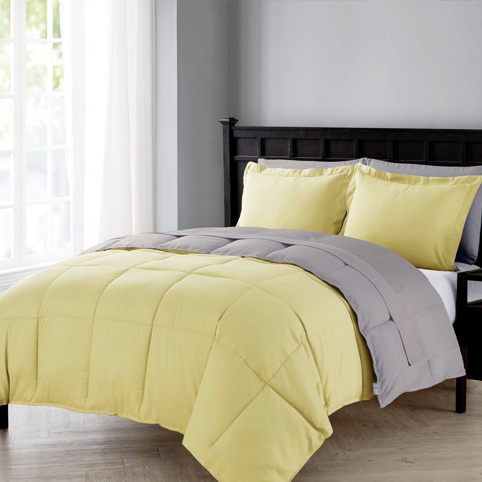 VCNY Lincoln Down Reversible Modern & Contemporary 6 Piece Comforter ...