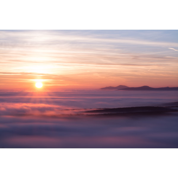 Latitude Run Foggy Sunset by PeterGrof - Wrapped Canvas Photograph ...