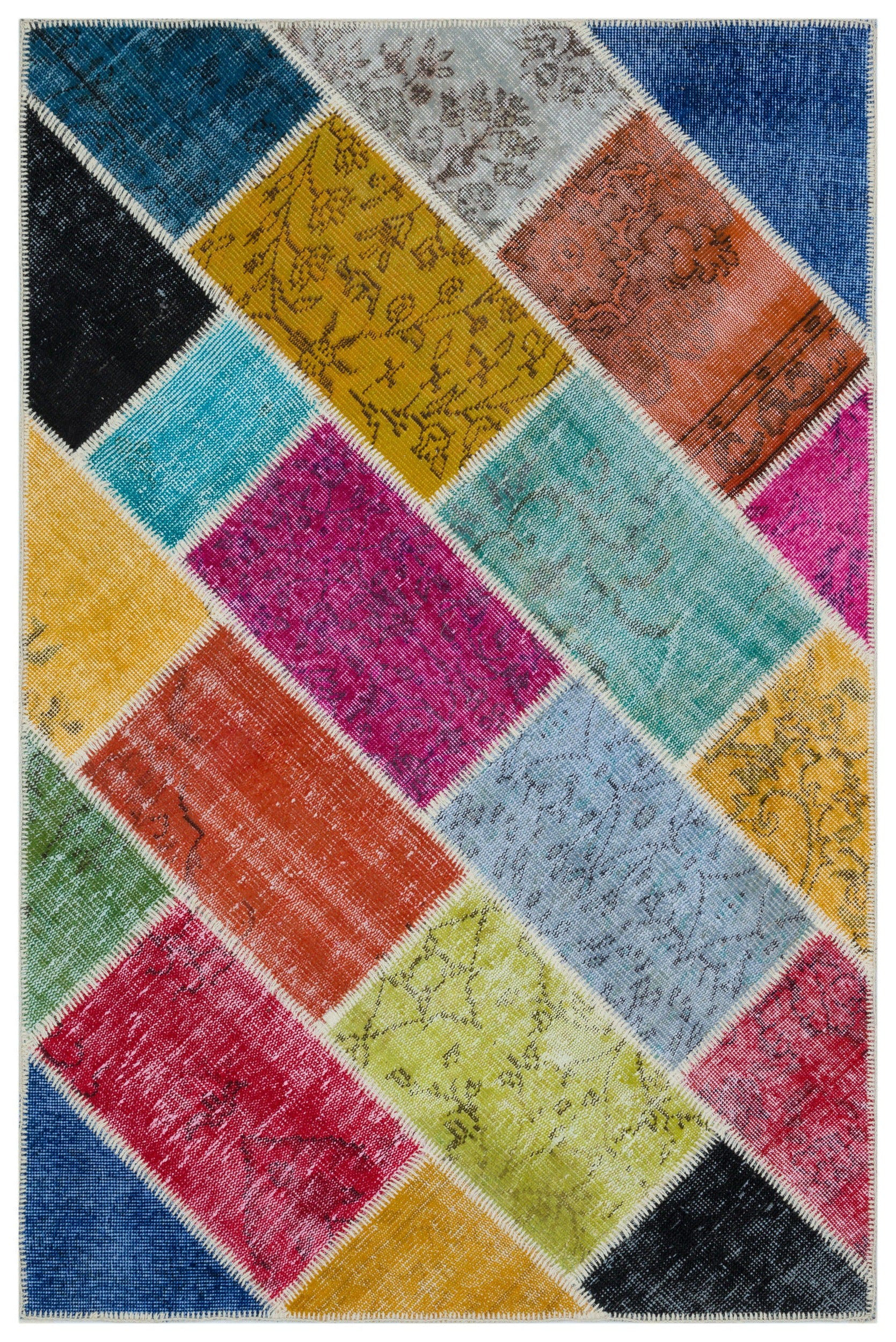 Lofy Iskece Beige Patchwork Wool Handmade Area Rug - Wayfair Canada