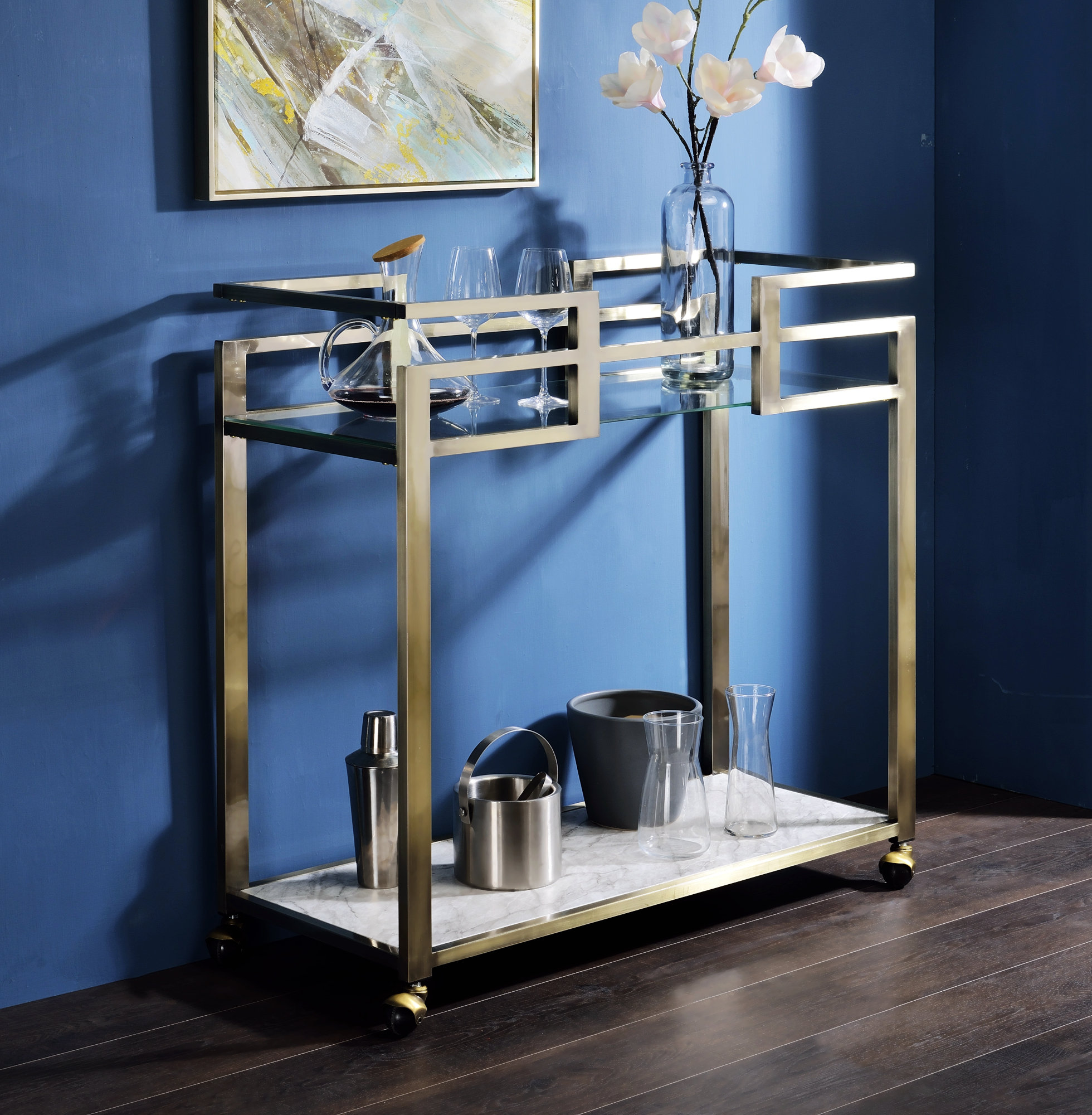 Mercer41 Jermon Bar Cart | Wayfair