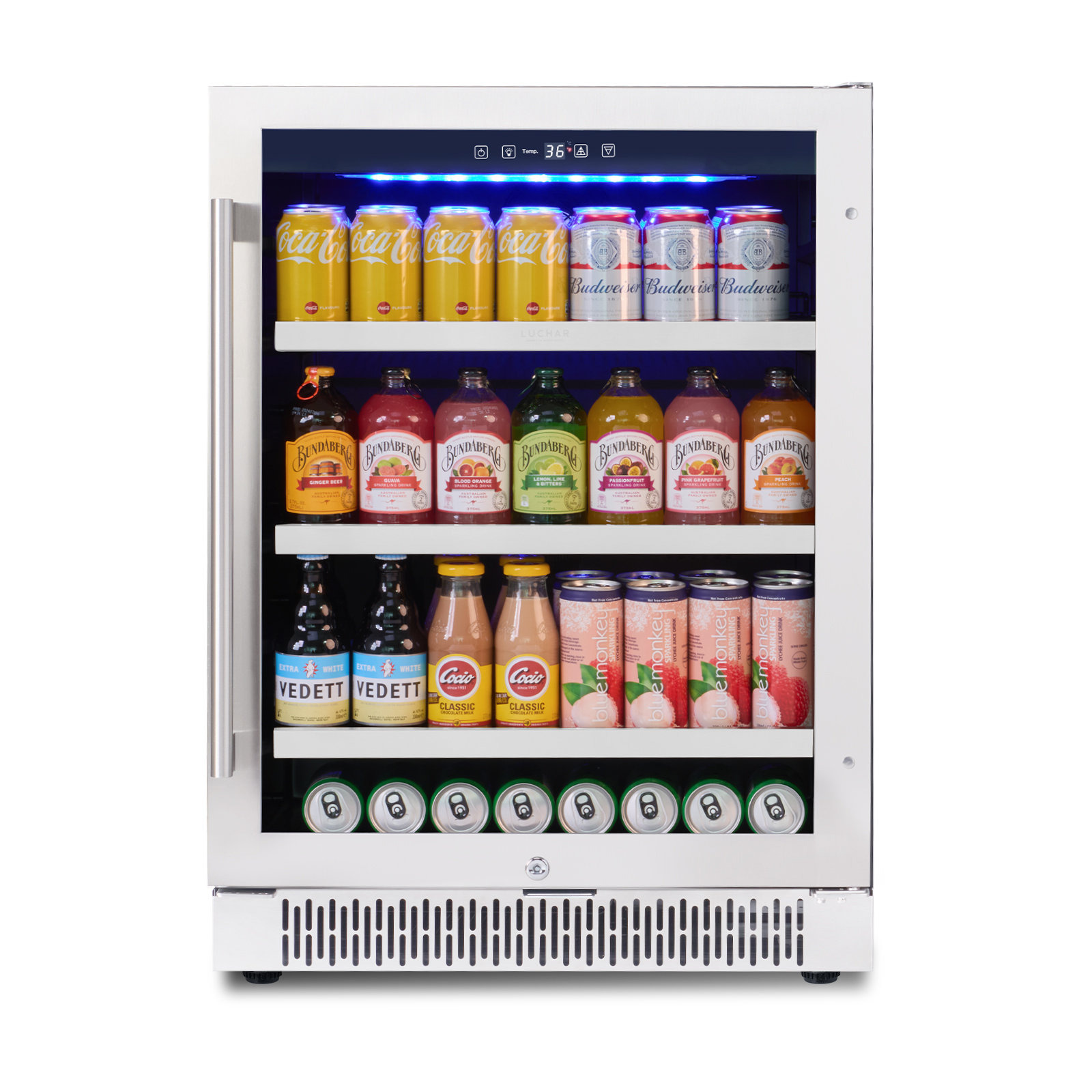 Luchar 24 Inch Beverage Refrigerator Cooler, 164 Cans Mini Fridge With ...