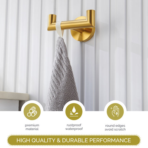 AngleSimple Stainless Steel Bathroom Double Mounting Robe Hook ...