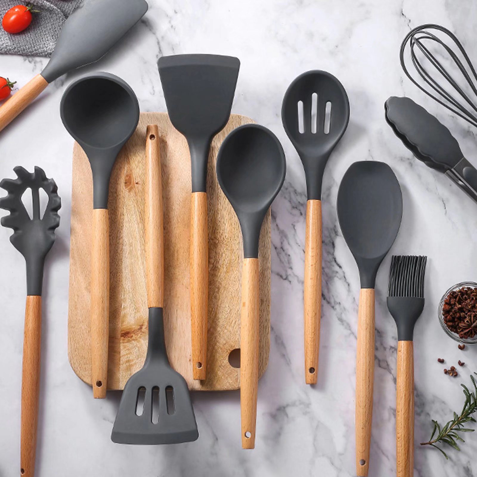Aptoco Silicone Cooking Utensil Set 33 Pcs Kitchen Utensils Set With
