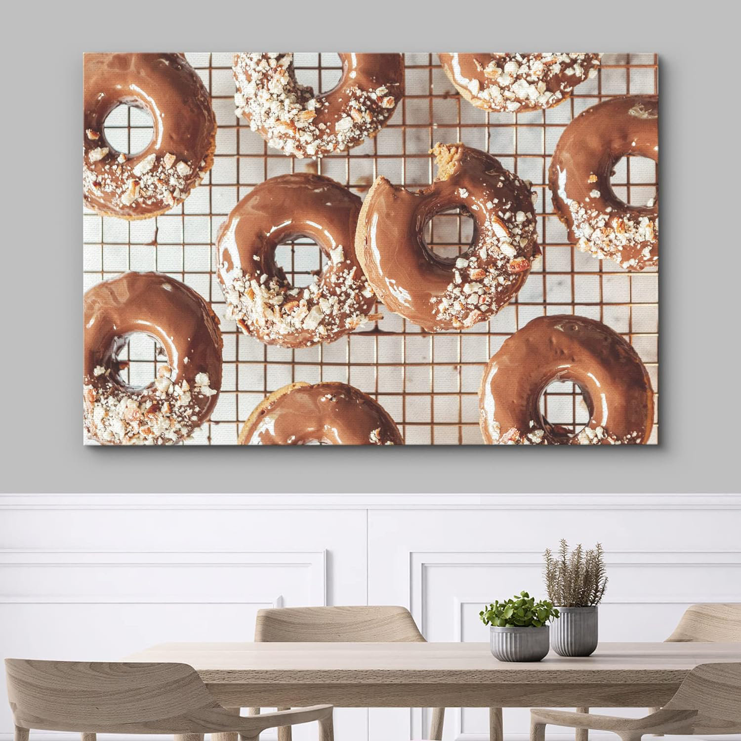 IDEA4WALL Kitchen Food Chocolate Chopped Nut Dipped Dessert Donut Food ...