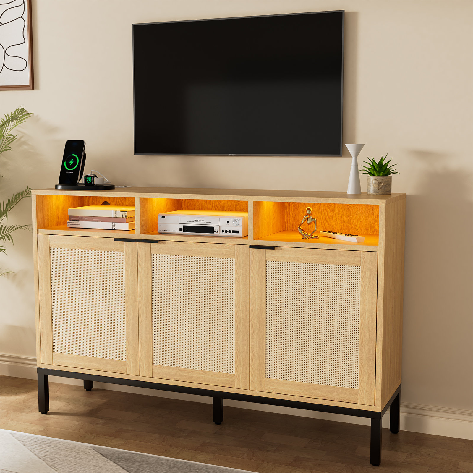 Bay Isle Home™ Atiksh 55'' W Mobile Storage Credenza | Wayfair