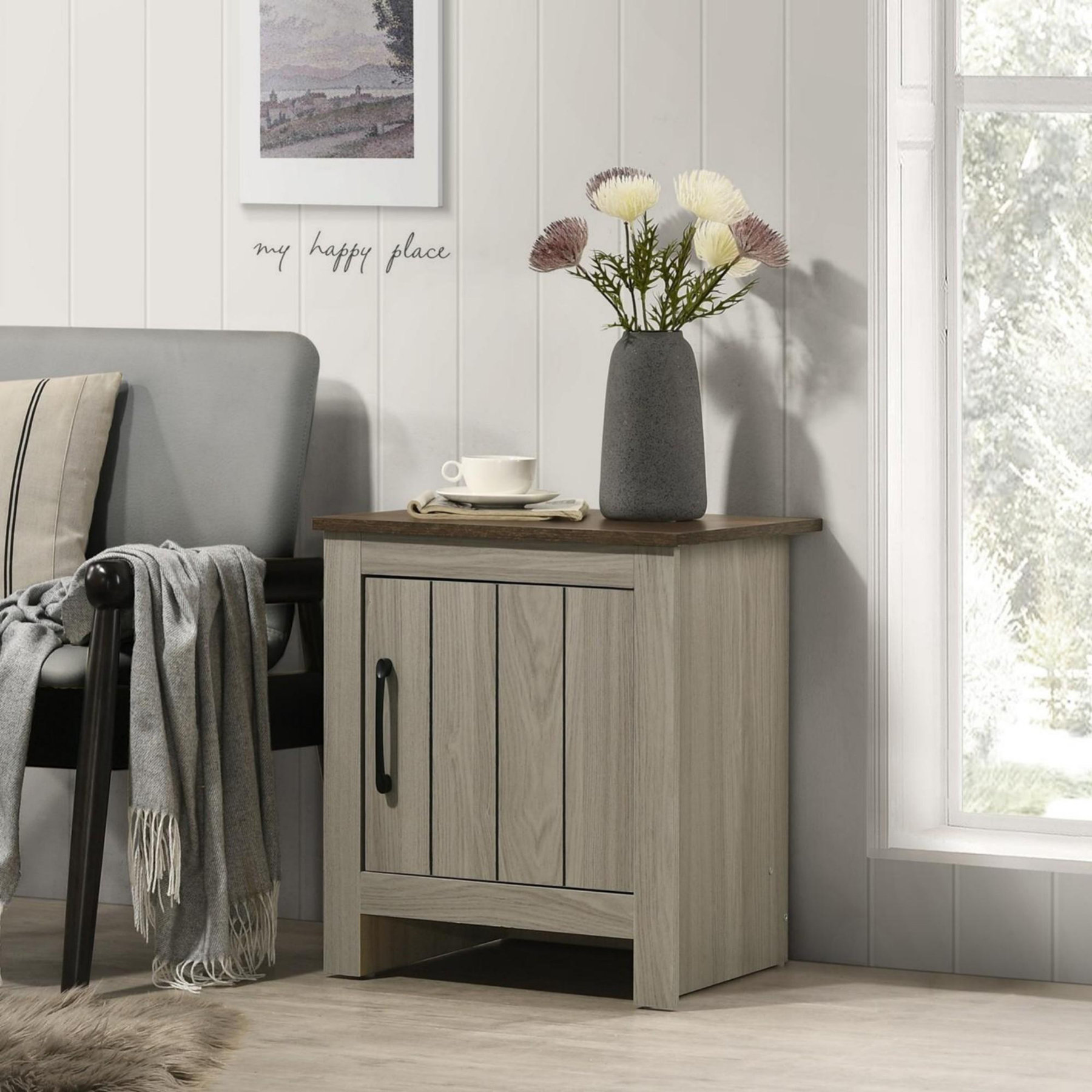 Gracie Oaks Nyla 16"W Gray Oak End Table | Wayfair